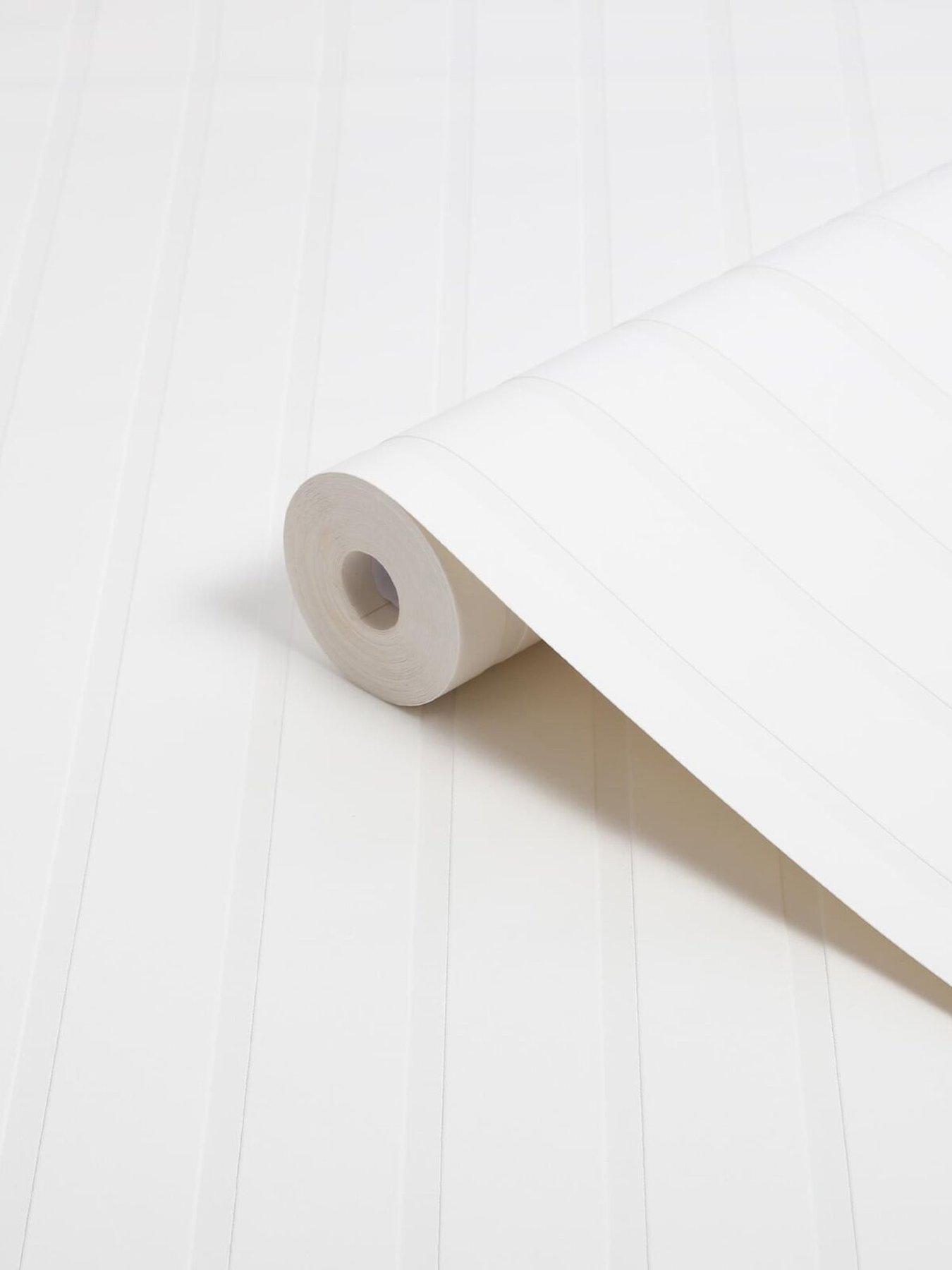 Superfresco Paintable White Slat Panel Wallpaper | Very