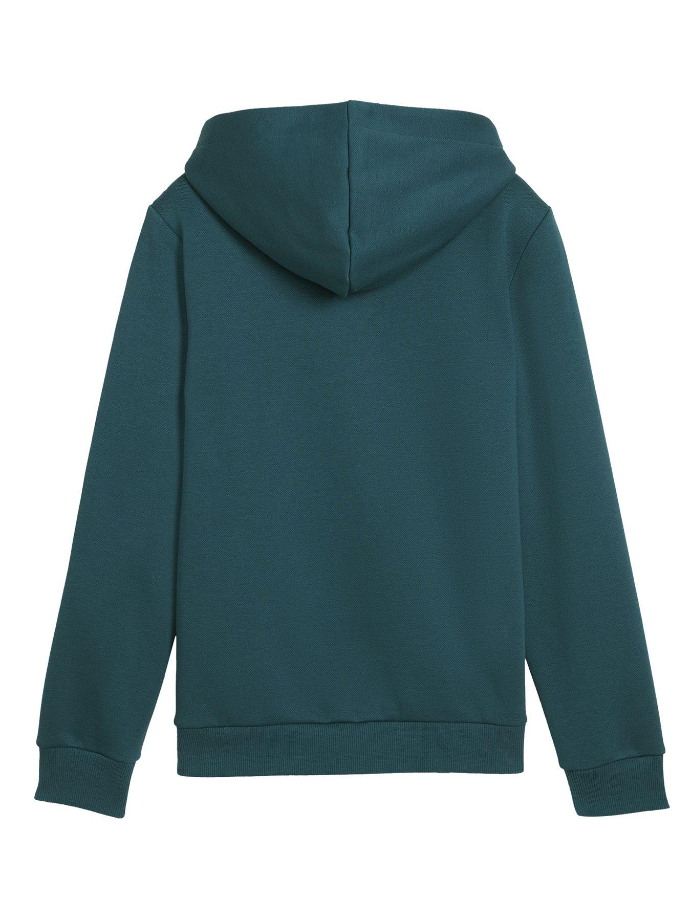 Puma Boys Essentials+ Logo Hoodie Fleece - Green | Very