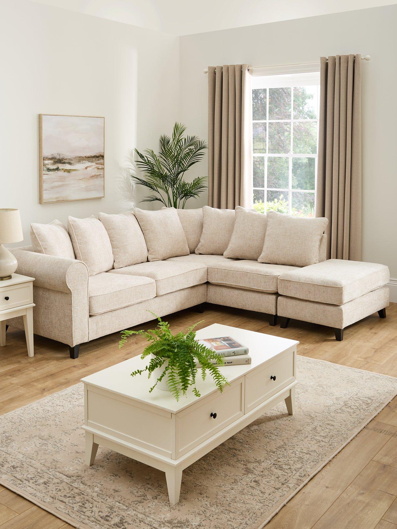 The Very Collection Sanderson Right Hand Fabric Corner Chaise Sofa ...