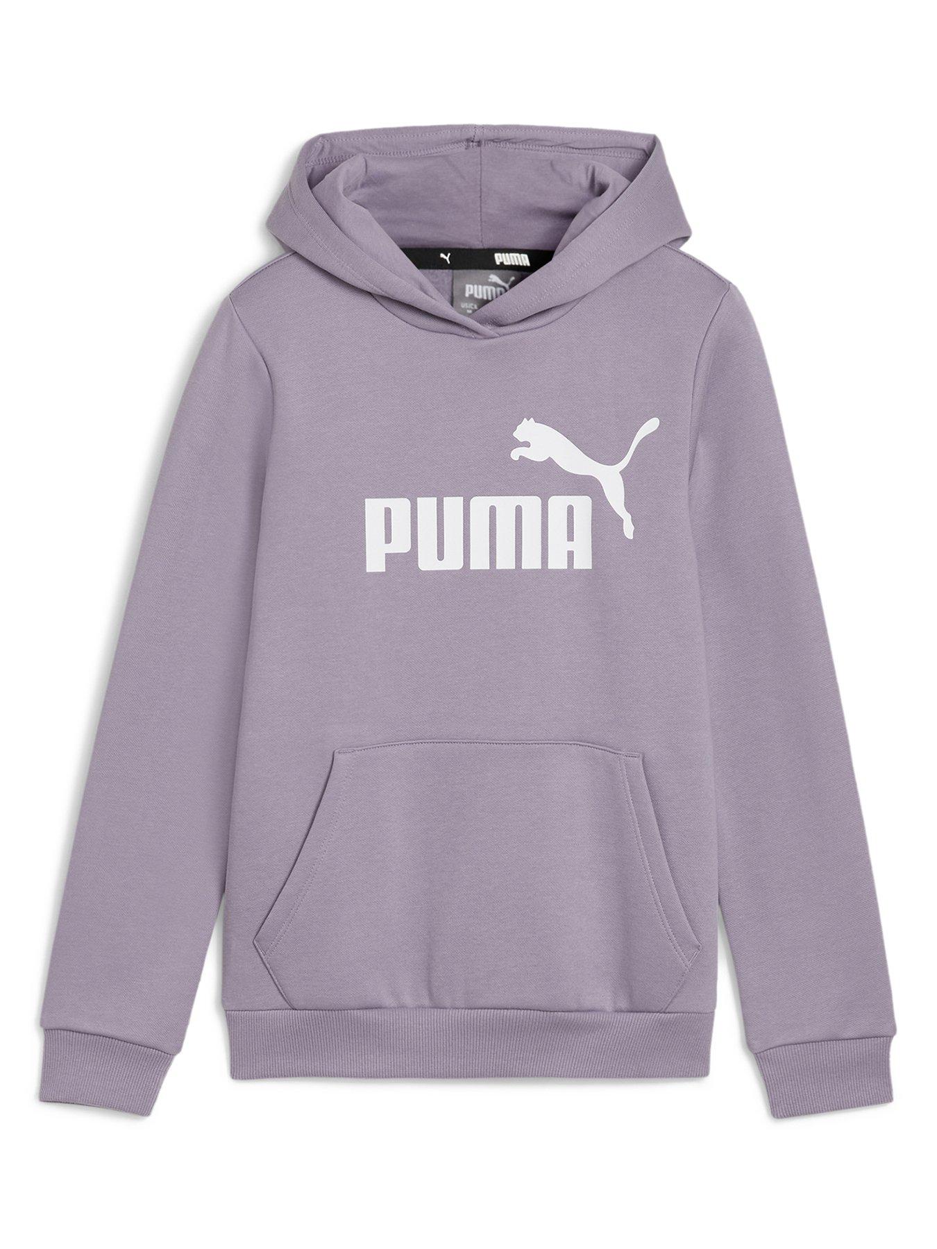 Puma Girls Essentials Logo Fleece Hoodie - Purple | Very