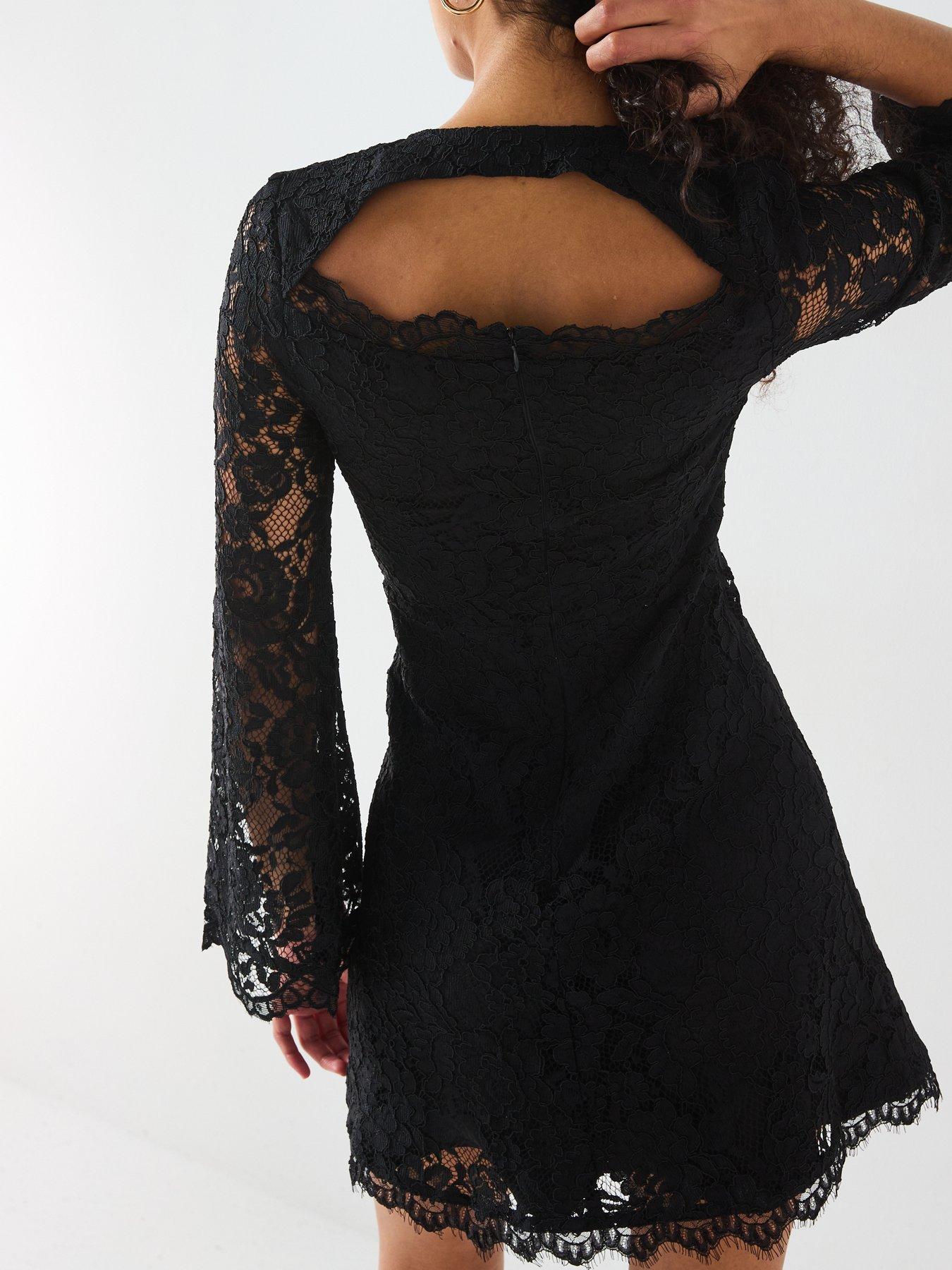 V by Very Cut Out Lace Skater - Black | Very