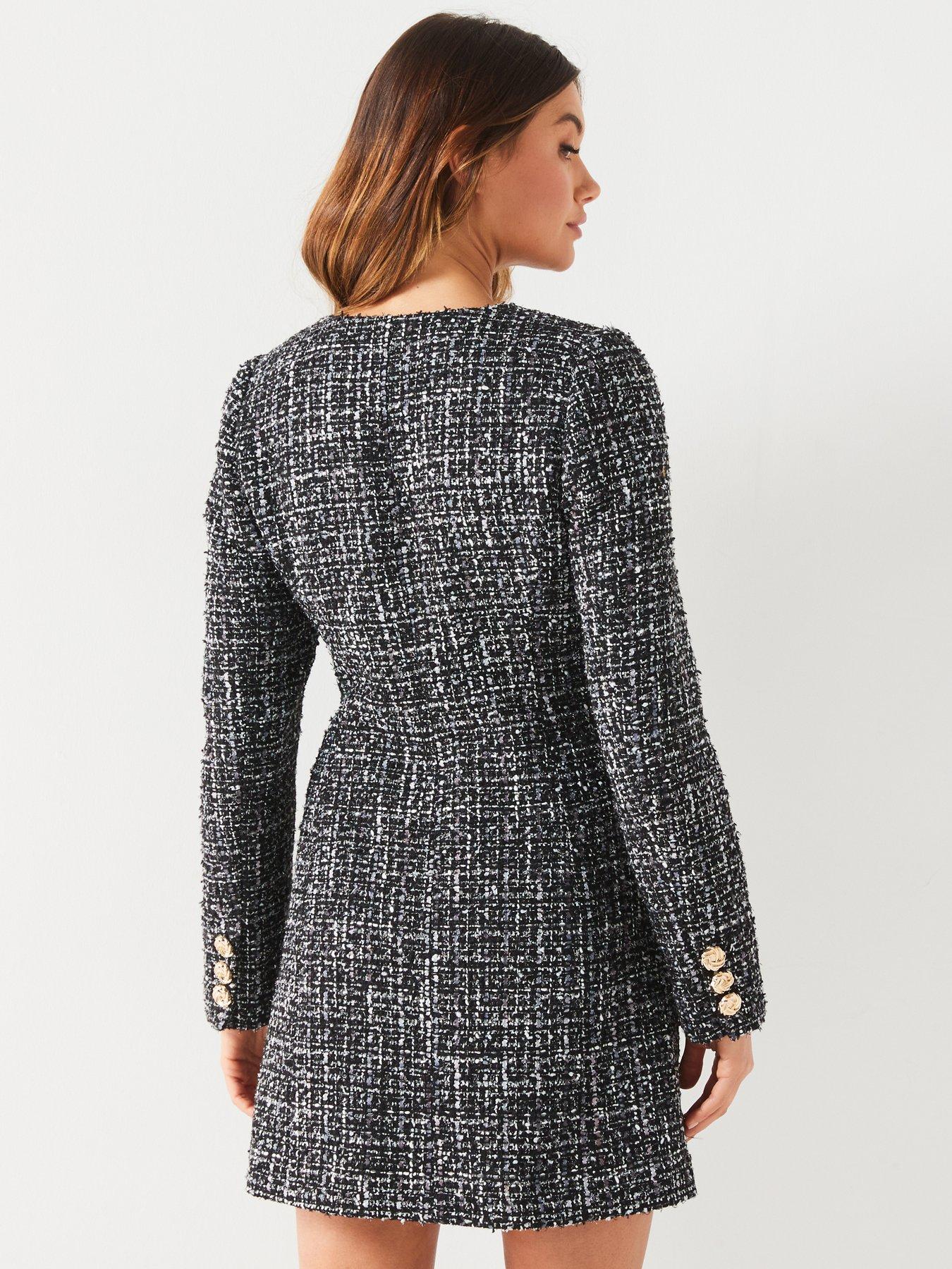 V by Very Boucle Button Through Mini Dress - Multi | Very