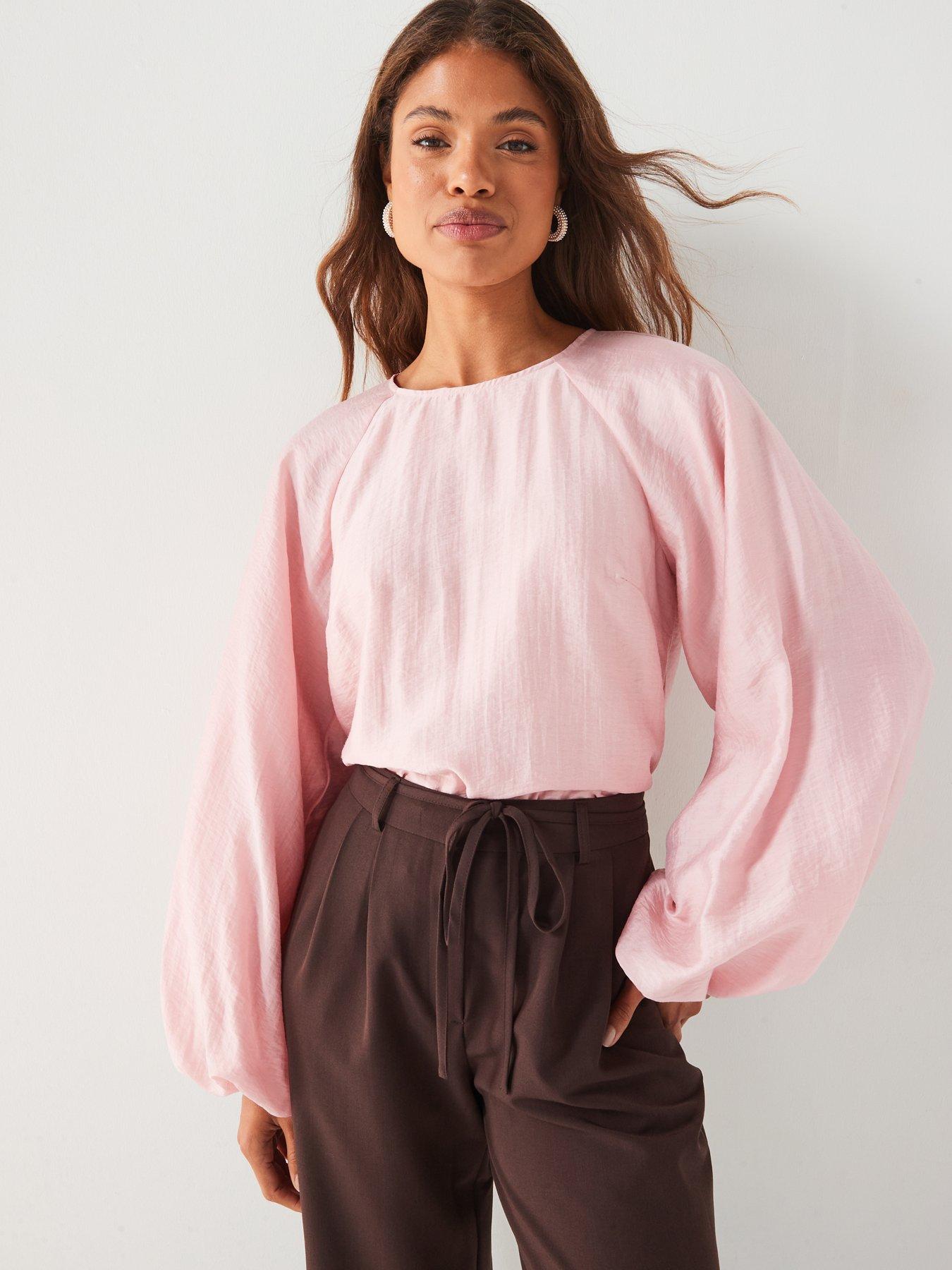 V by Very Puff Sleeve Shell Blouse - Pink | Very
