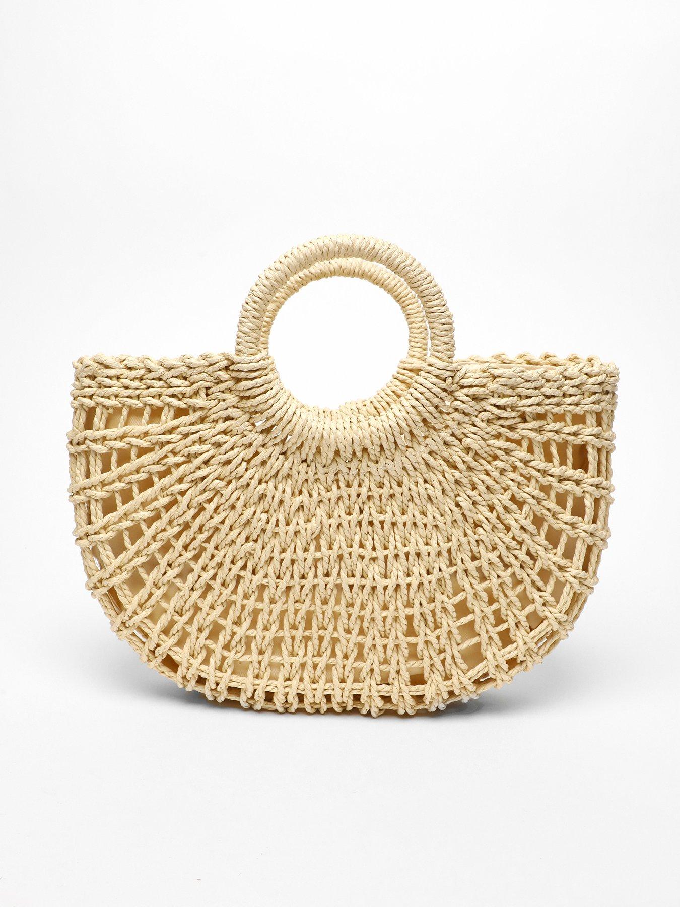 Quiz Natural Straw Round Handle Bag | Very