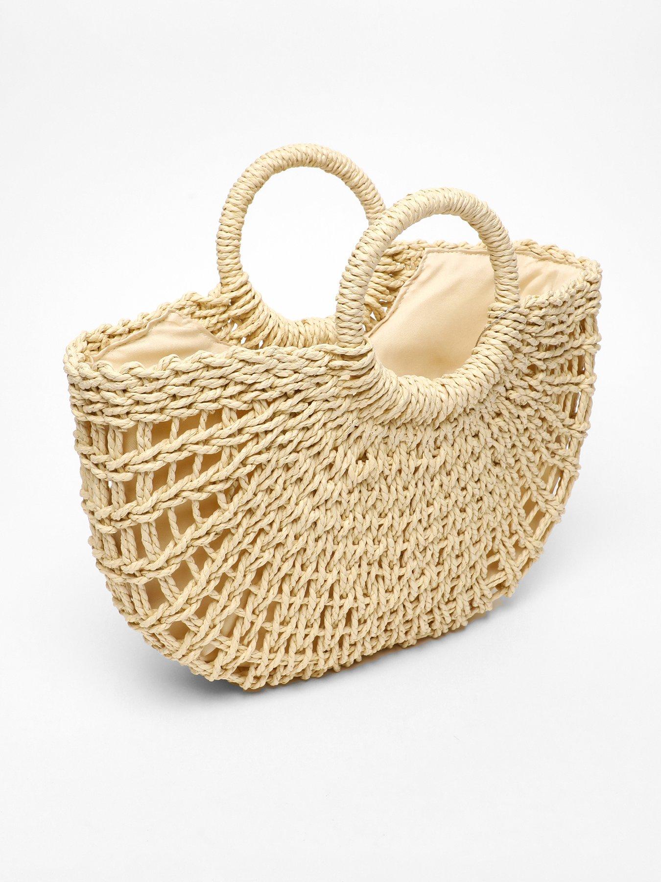 Quiz Natural Straw Round Handle Bag | Very