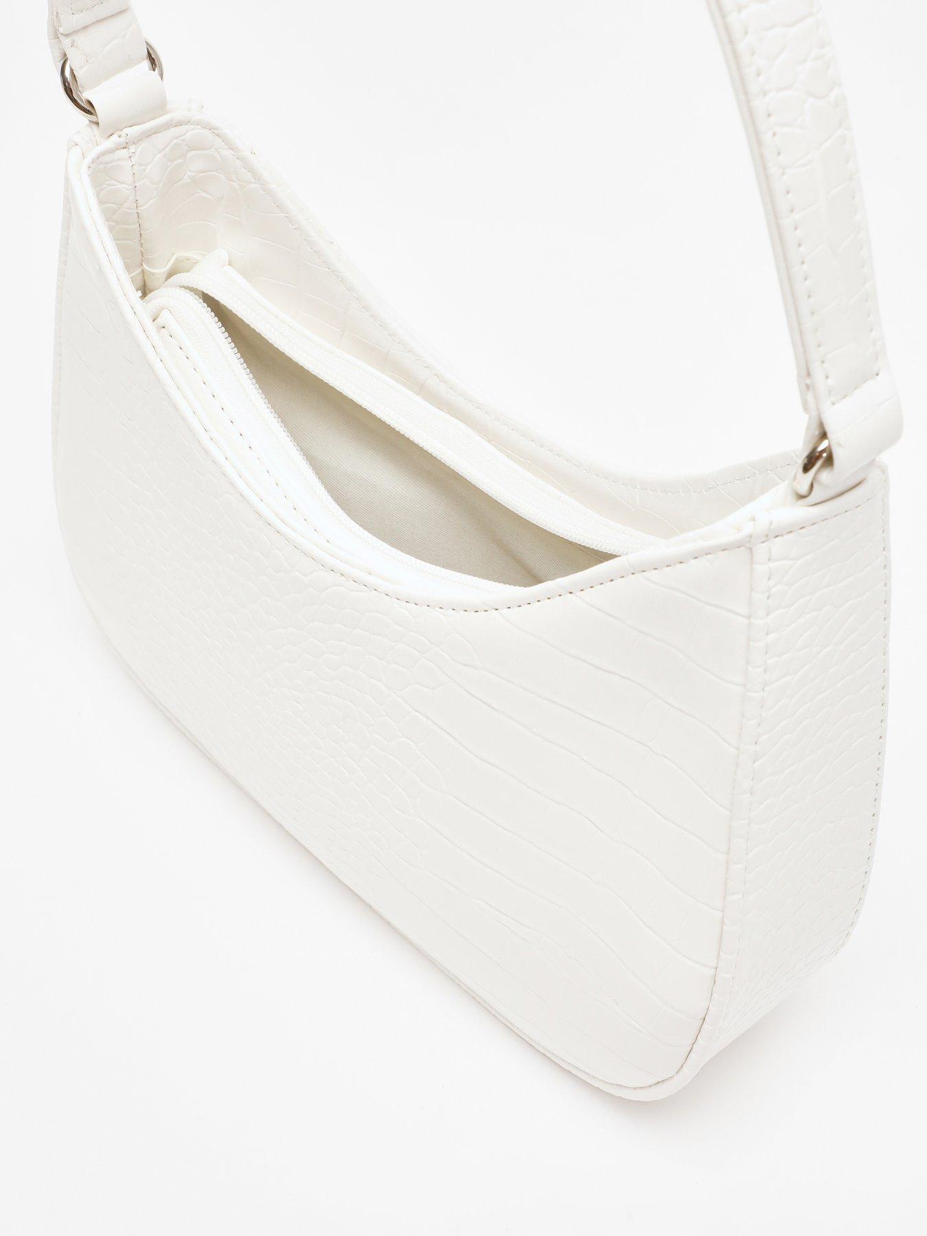 Quiz White Croc Faux Leather Shoulder Bag | Very