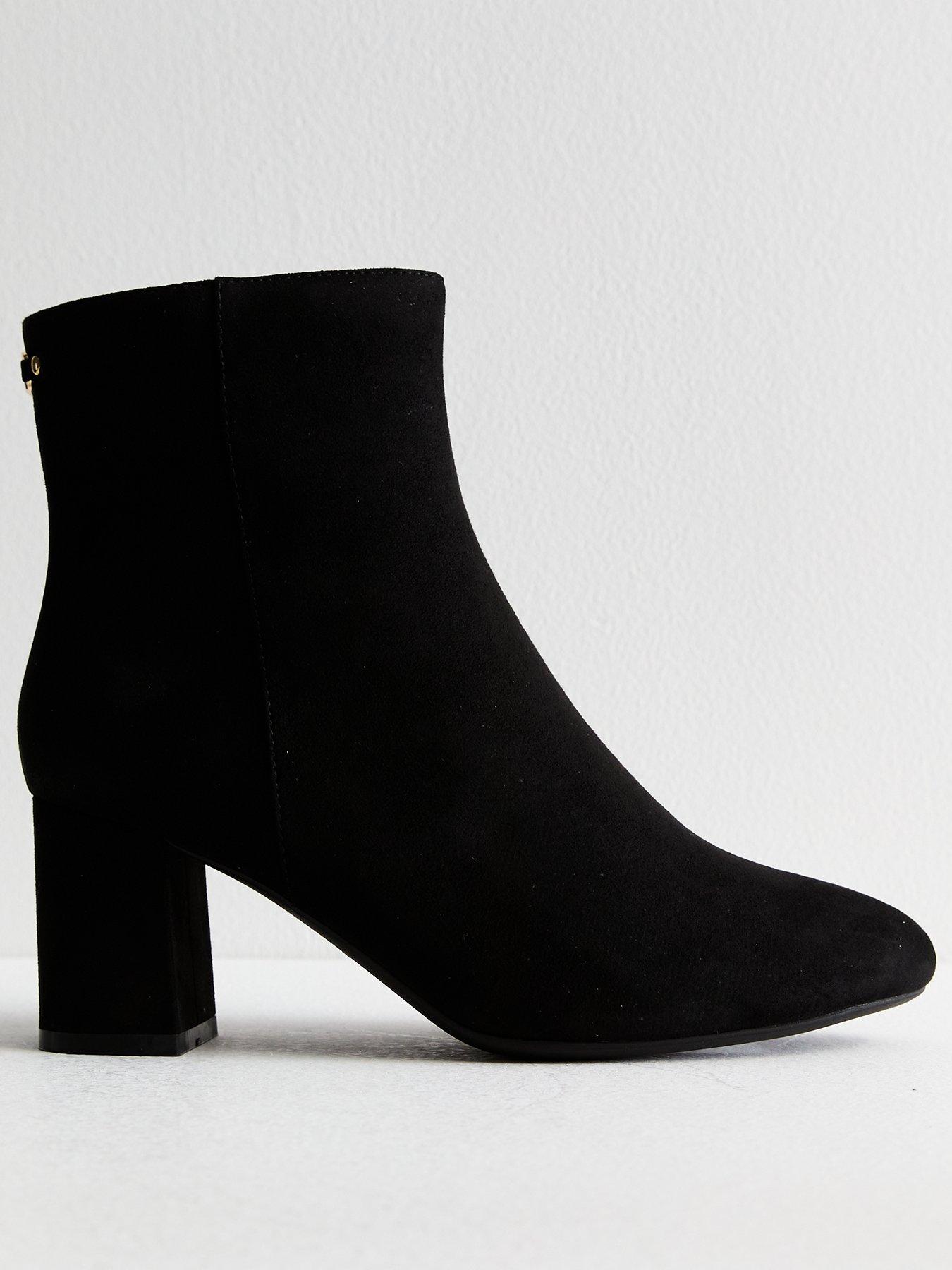 New Look Suede Effect Block Heel Ankle Boots - Black | Very
