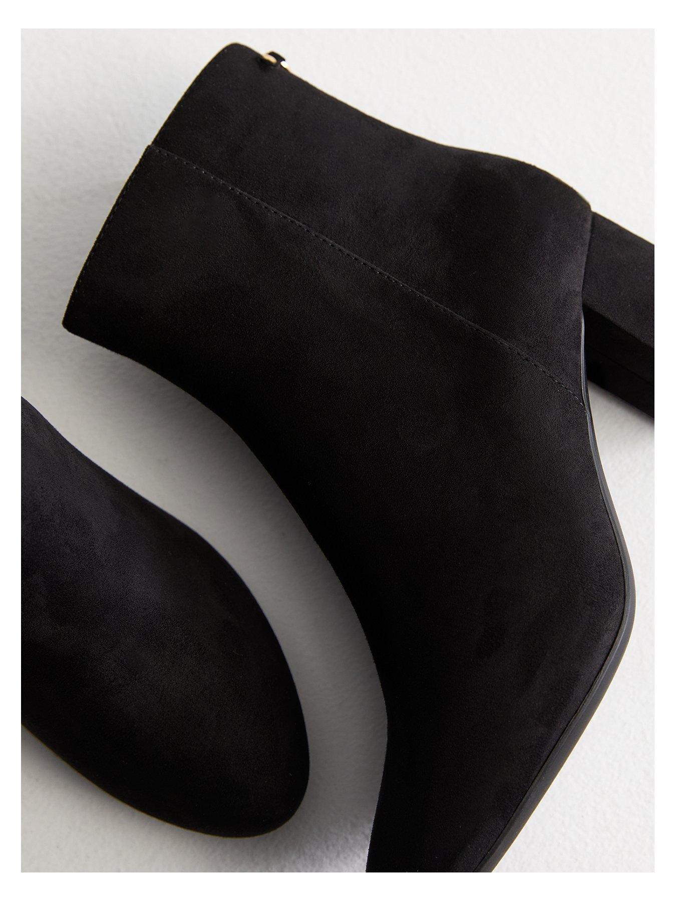 New Look Suede Effect Block Heel Ankle Boots - Black | Very