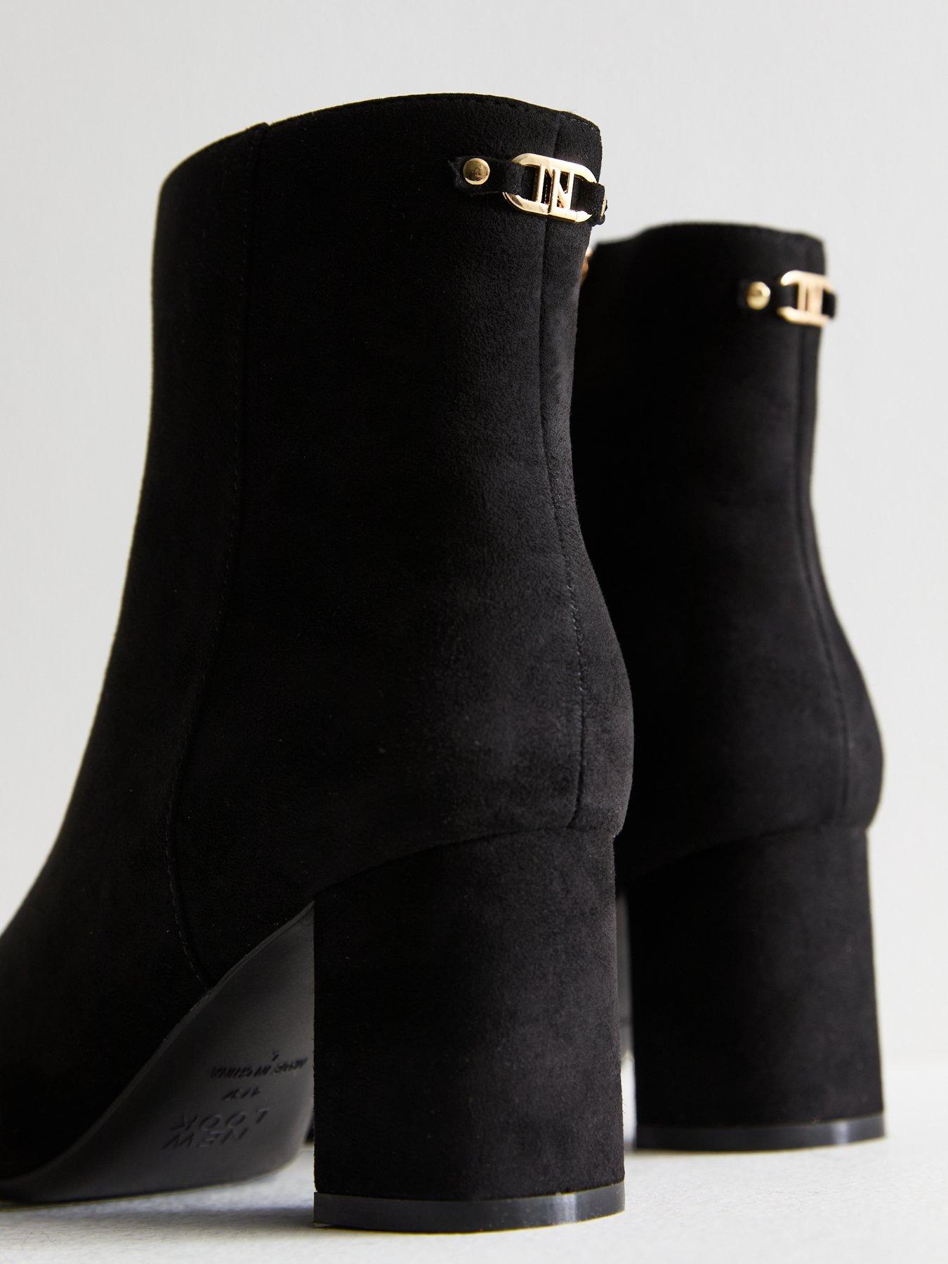 New Look Suede Effect Block Heel Ankle Boots - Black | Very