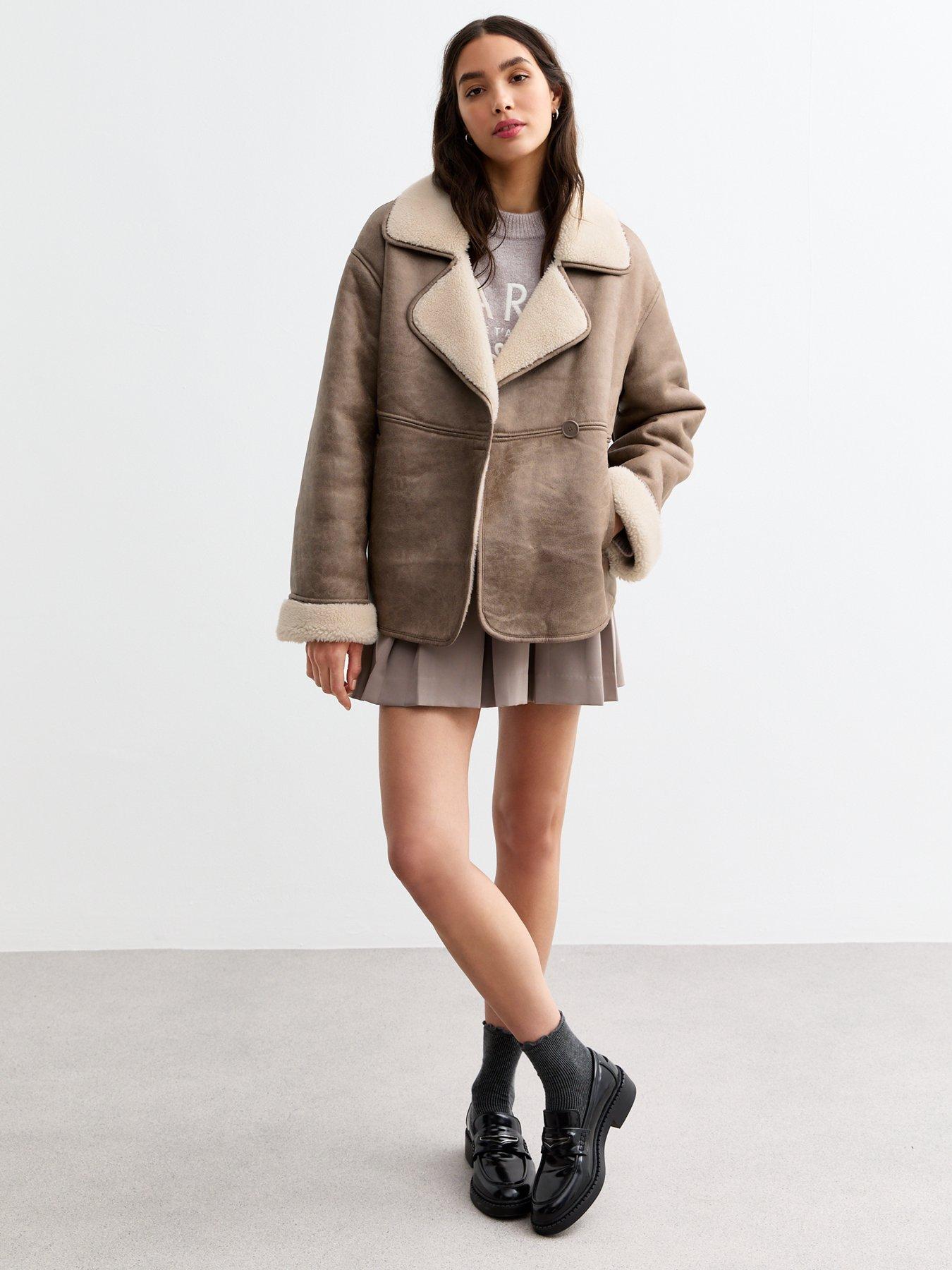 New Look Faux Shearling Jacket - Beige | Very