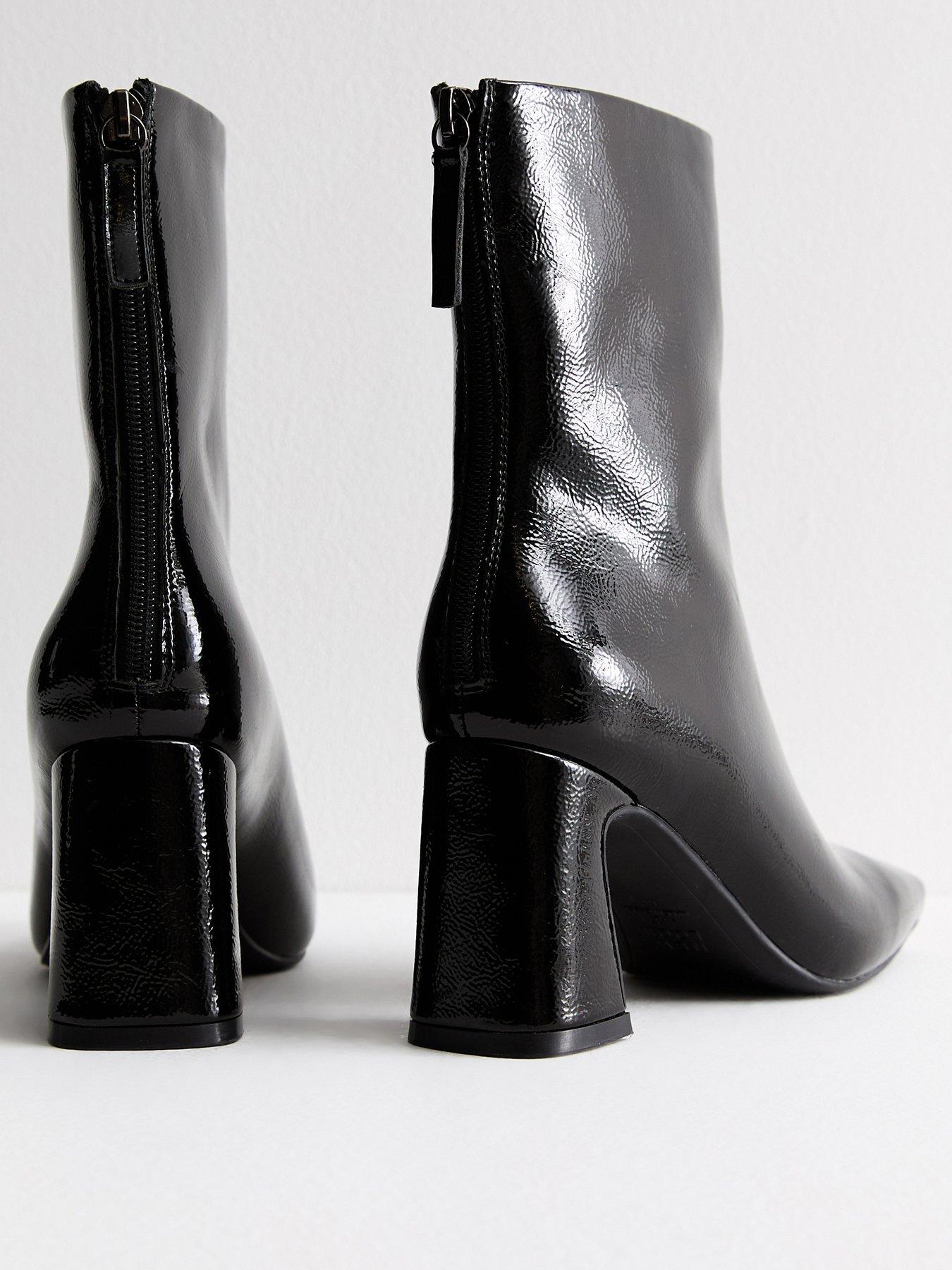 New Look Leather Look Heeled Ankle Boots - Black | Very