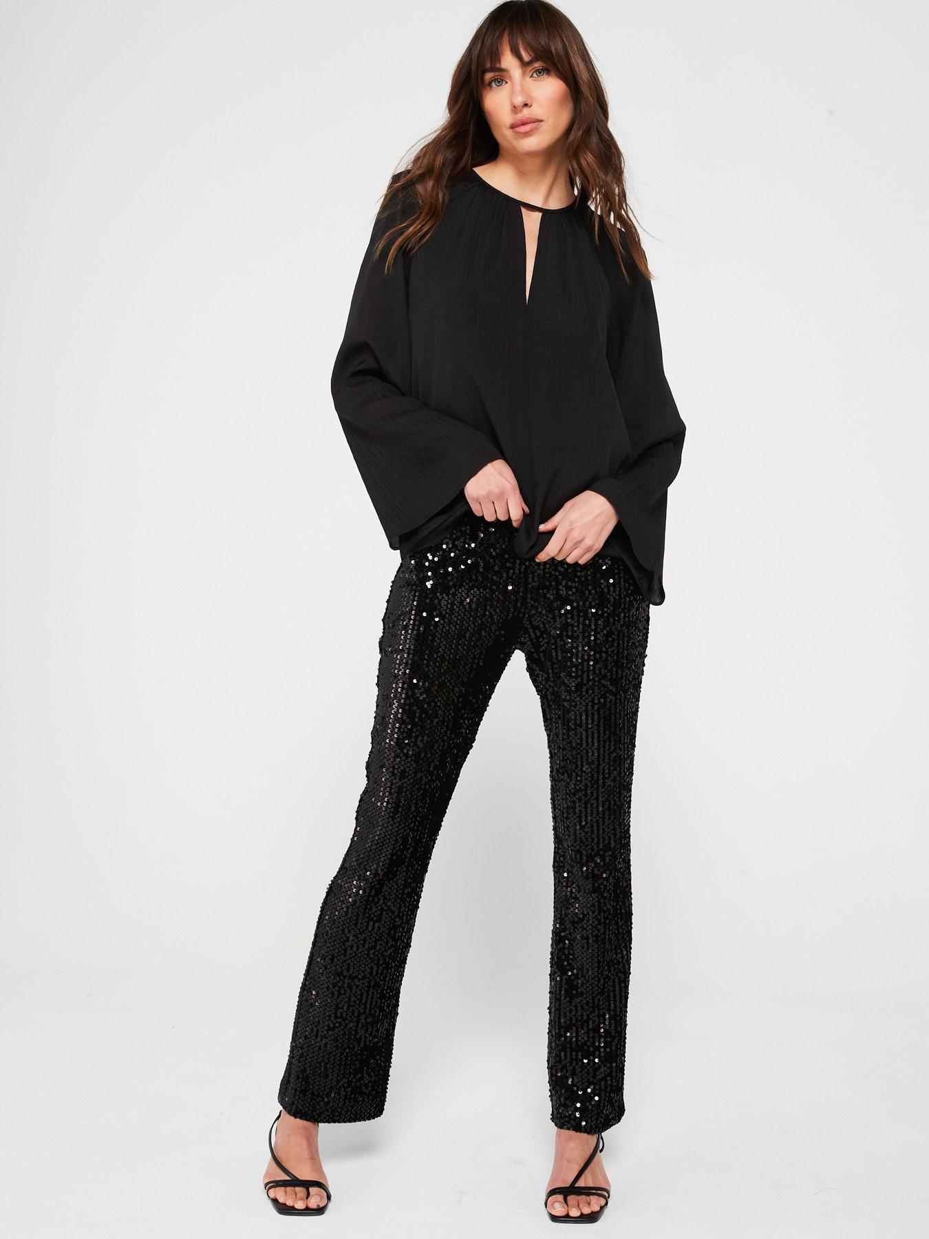 V by Very Cut Out Detail Blouse - Black | Very