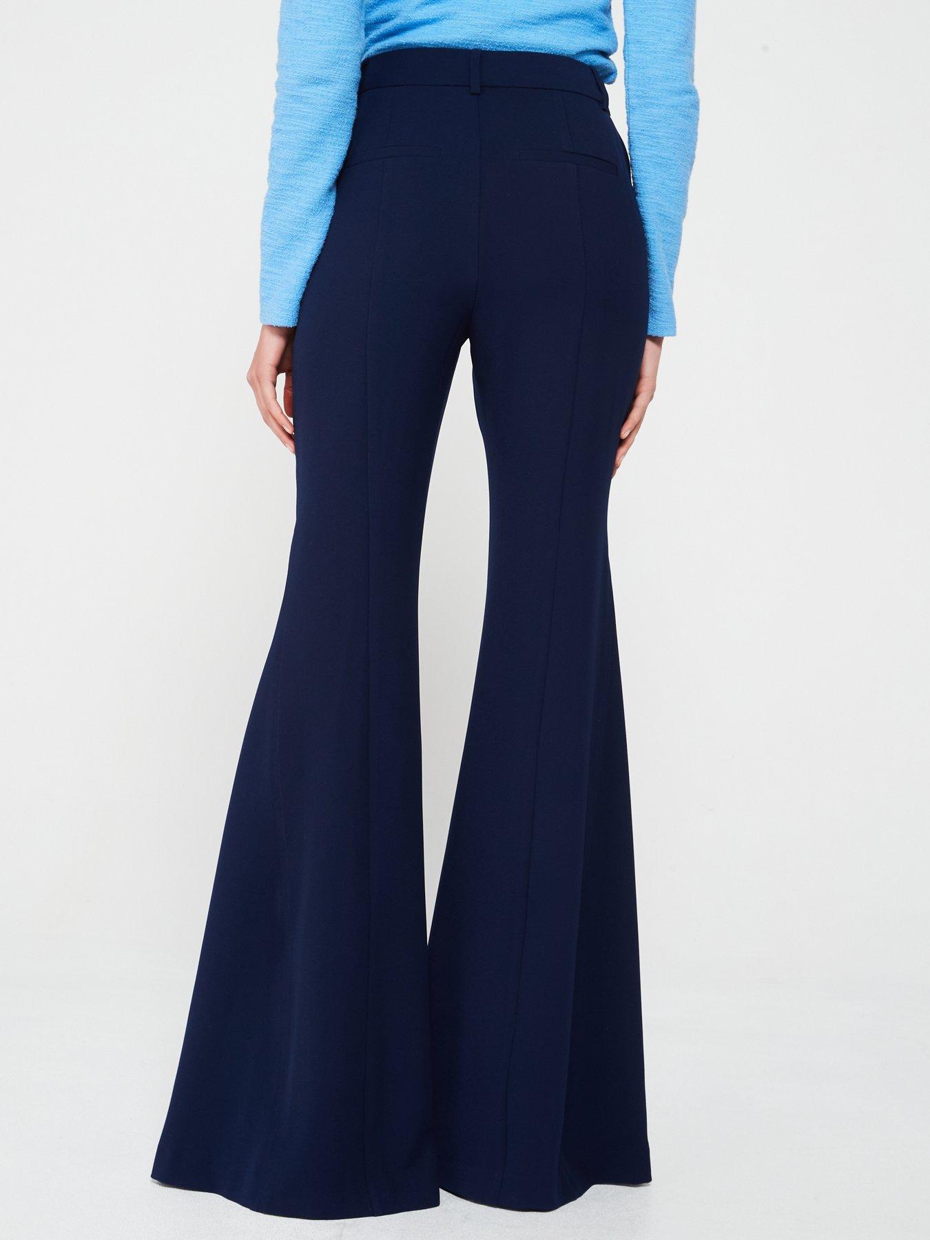 V by Very Premium Extra Long Kick Flare Suit Trouser - Navy | Very