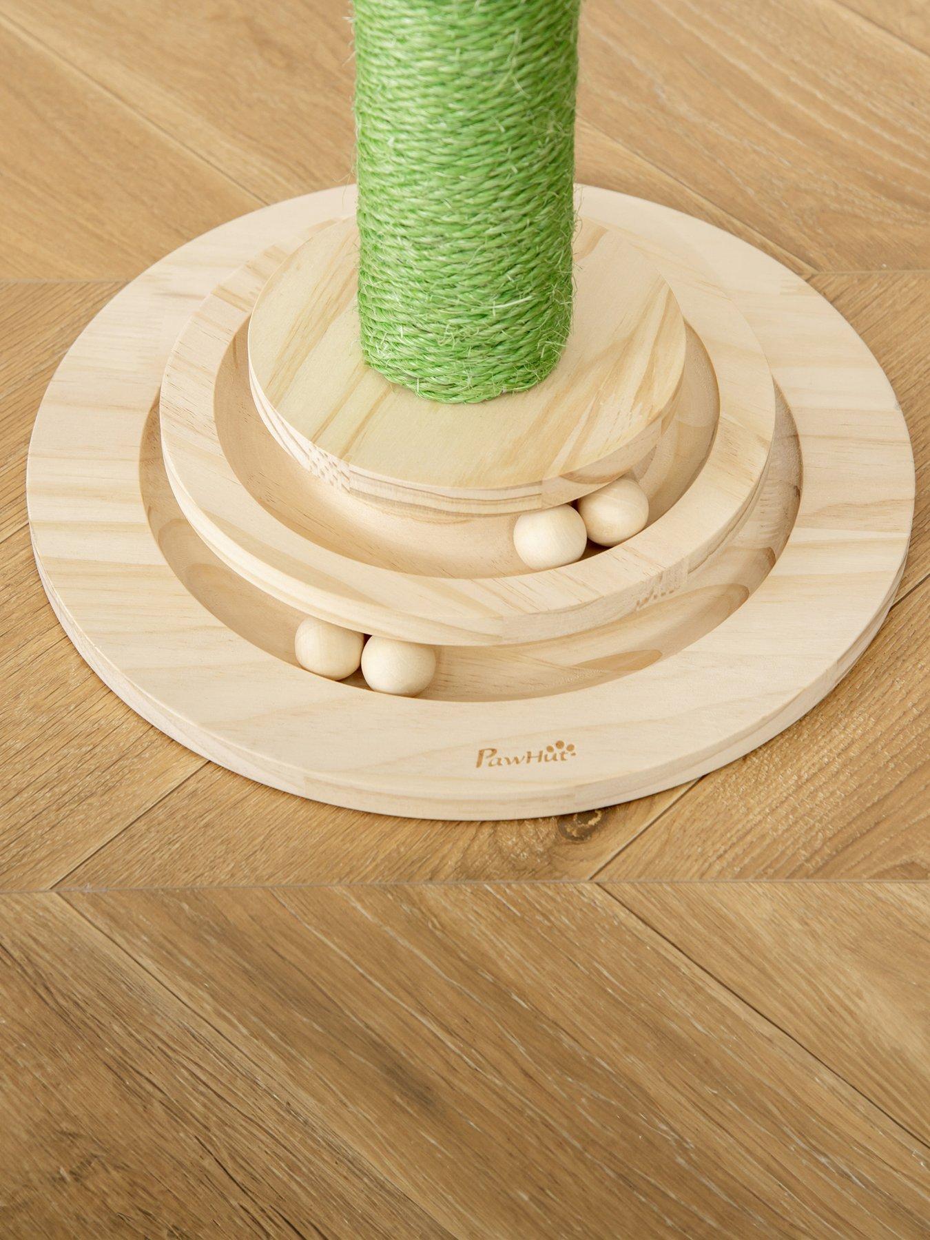 PawHut Cat Tree Cactus Sisal Scratching Post Interactive Fun Roller ...