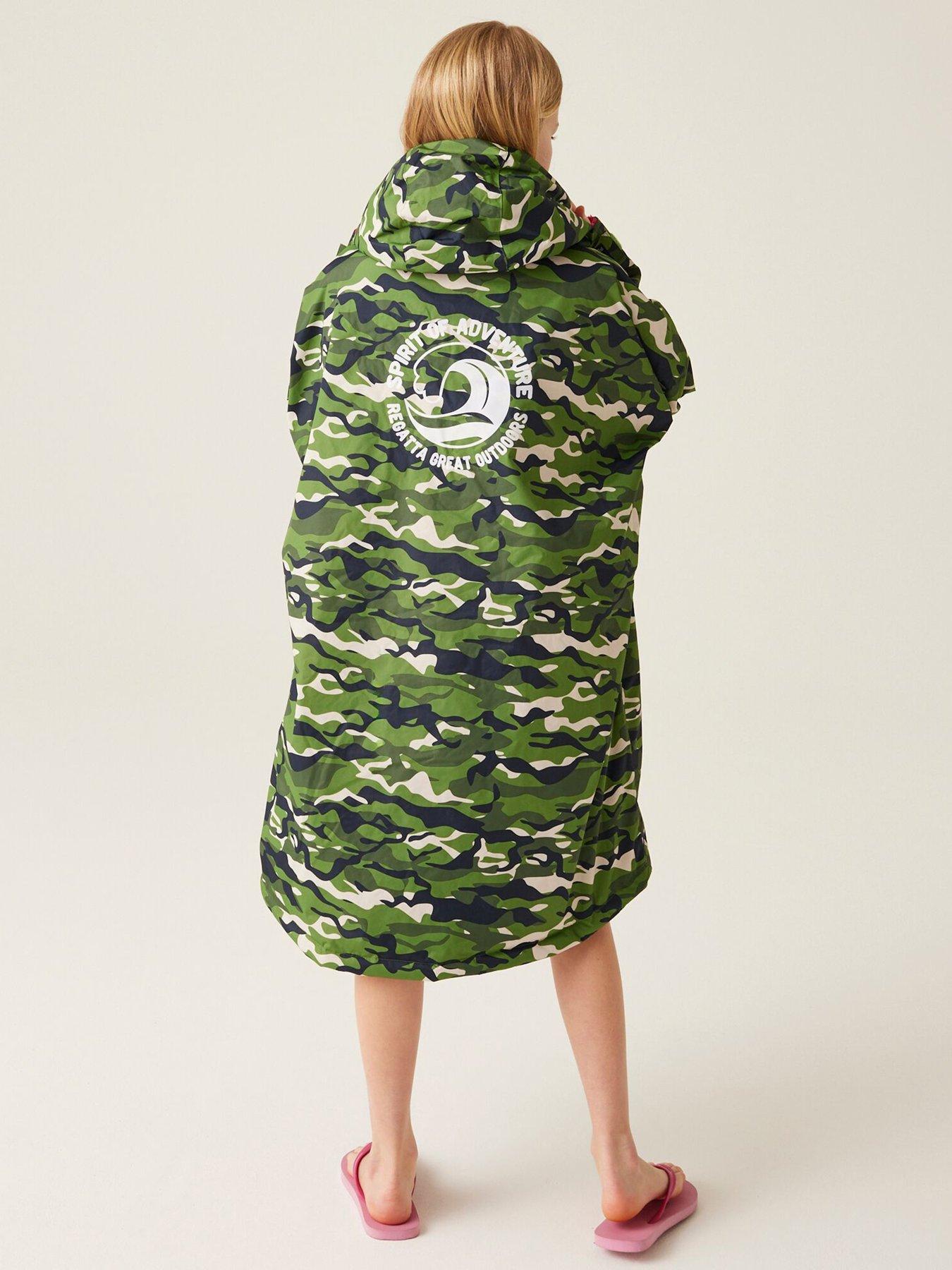 Regatta Kids Junior Changing Robe Waterproof Shell - Camo/pink | Very