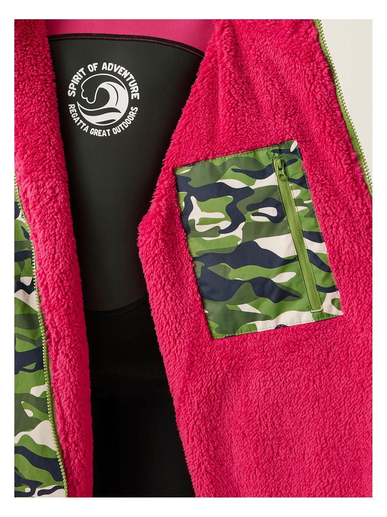 Regatta Kids Junior Changing Robe Waterproof Shell - Camo/pink | Very