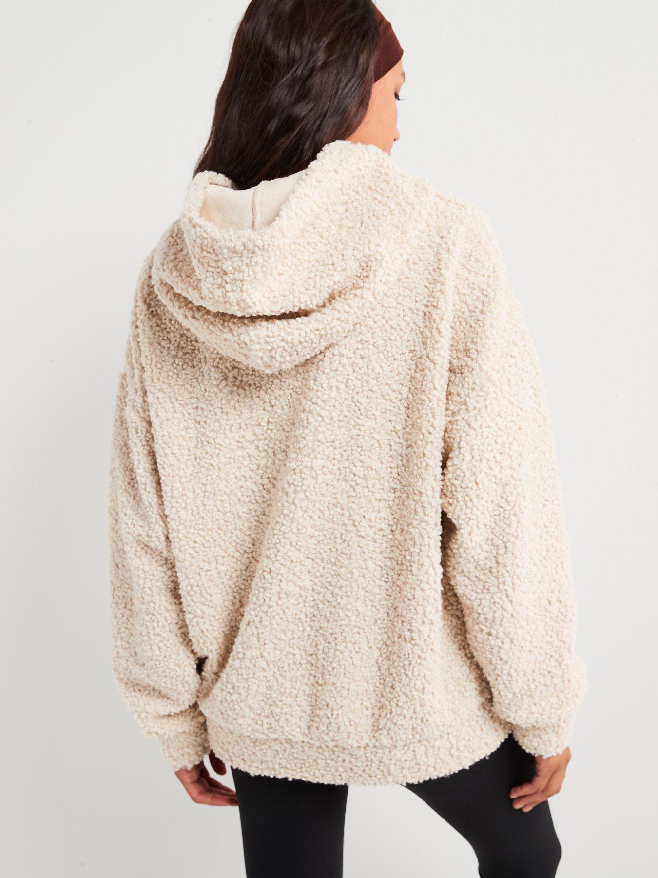V by Very Borg Fleece Hoodie - Cream | Very