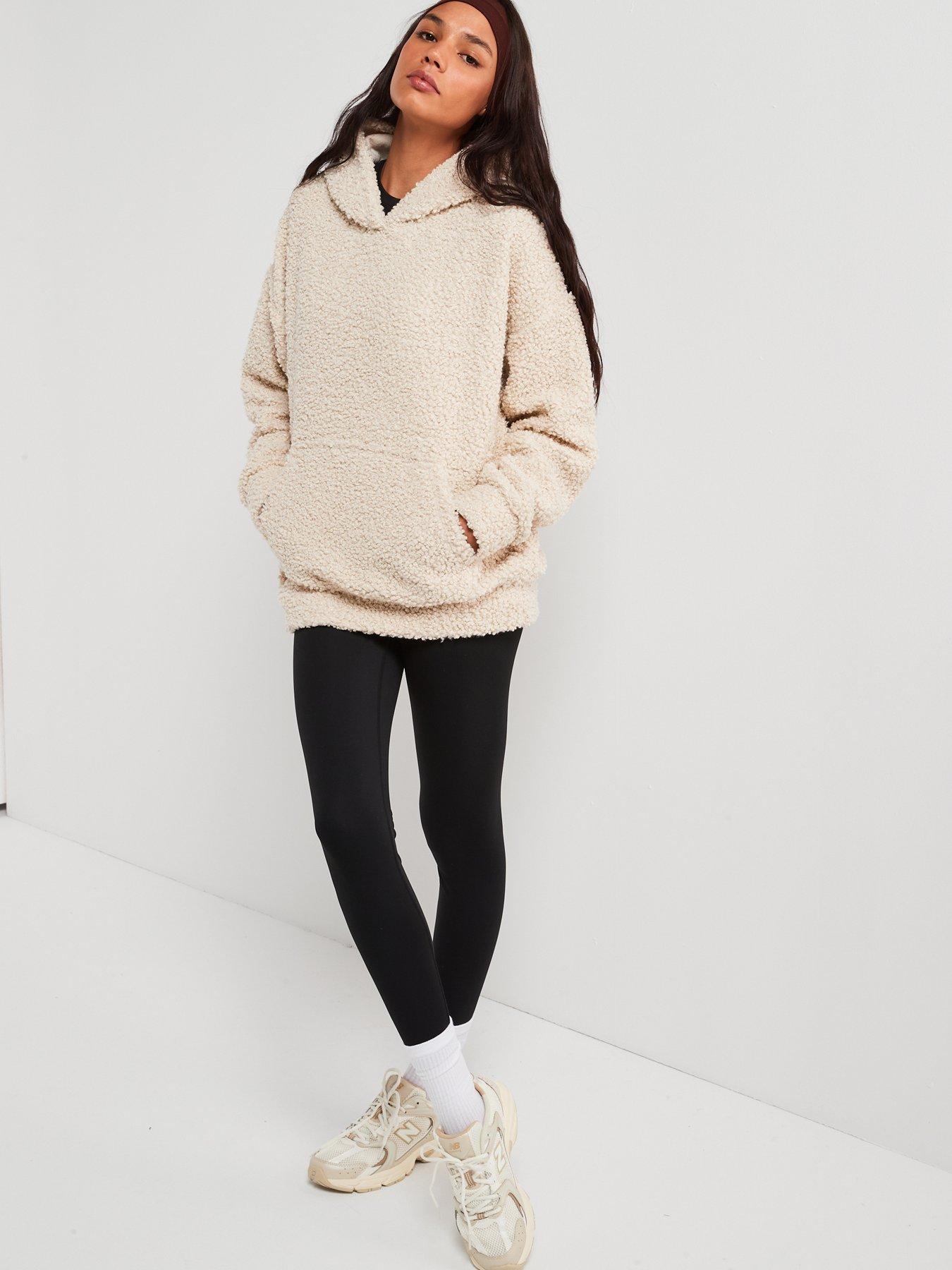 V by Very Borg Fleece Hoodie - Cream | Very