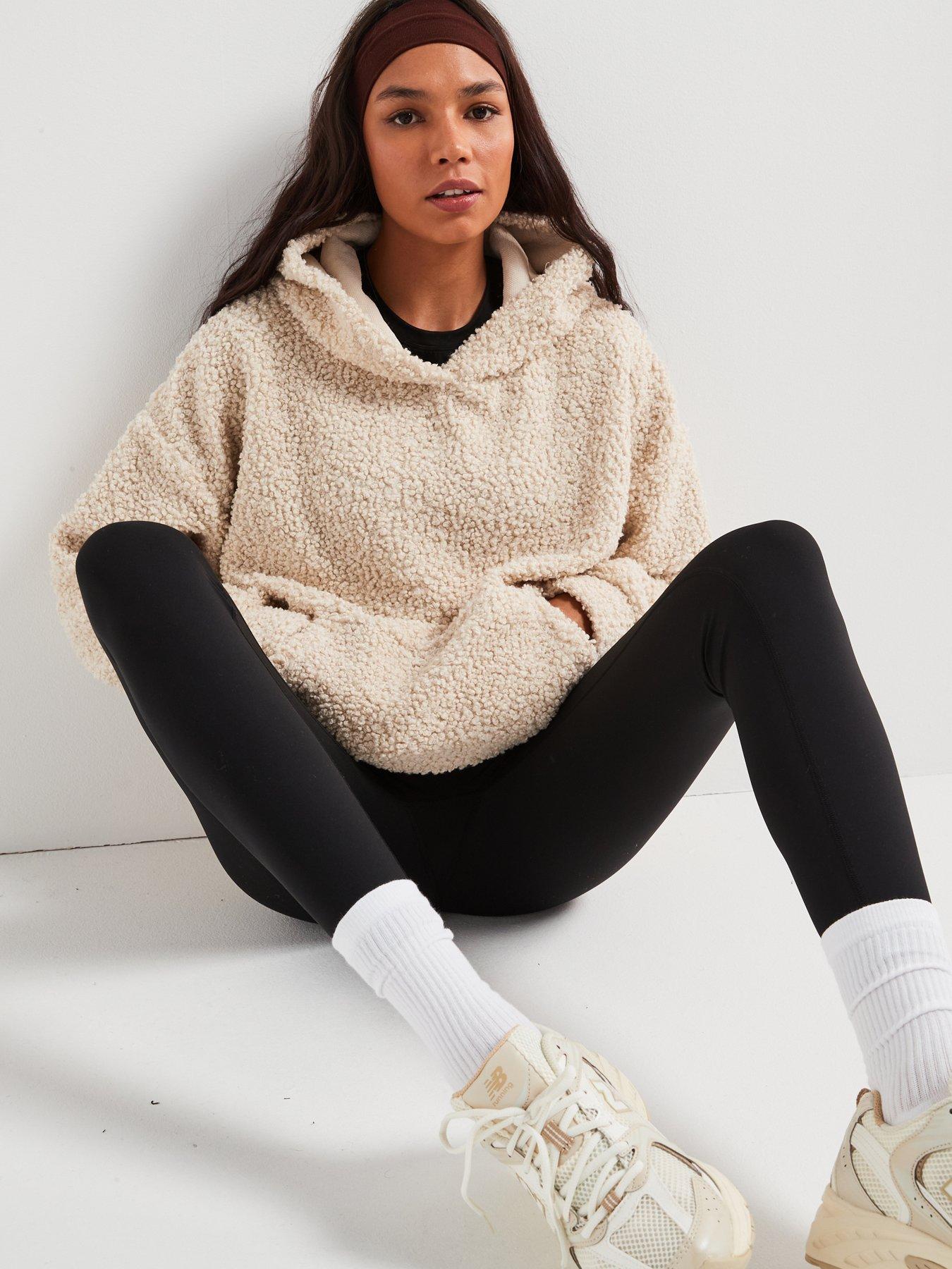 V by Very Borg Fleece Hoodie - Cream | Very