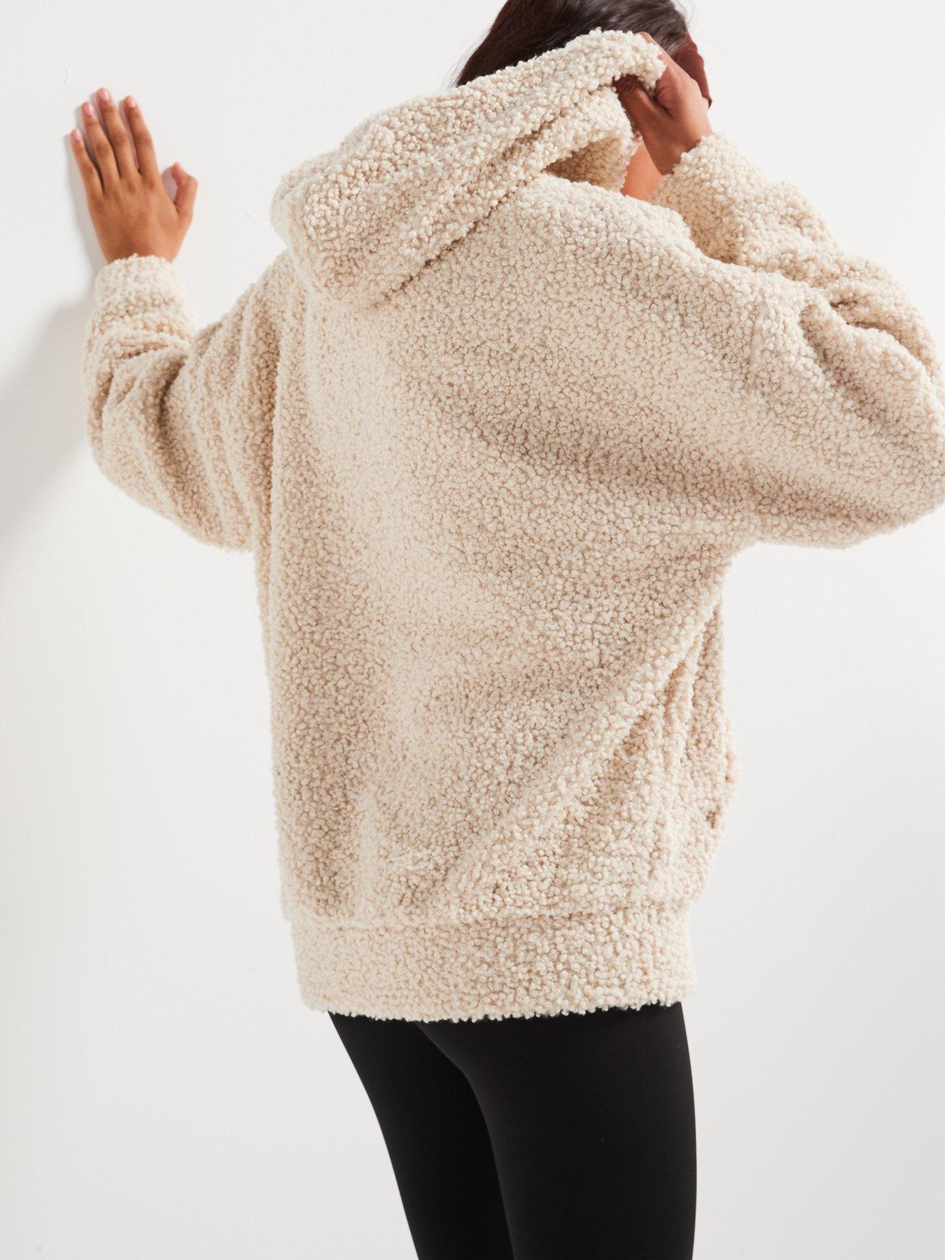 V by Very Borg Fleece Hoodie - Cream | Very