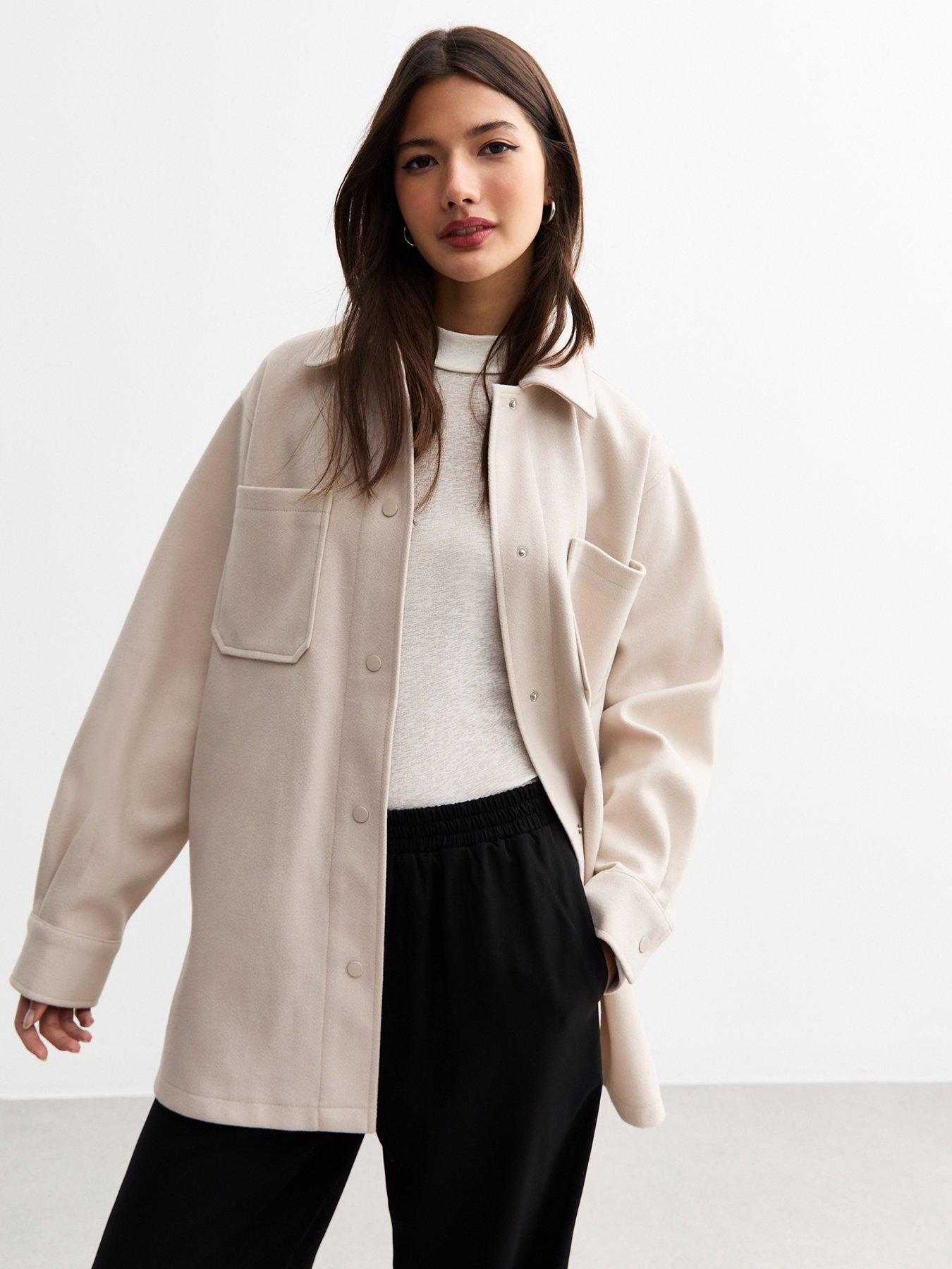 New Look Stone Long Shacket - Beige | Very