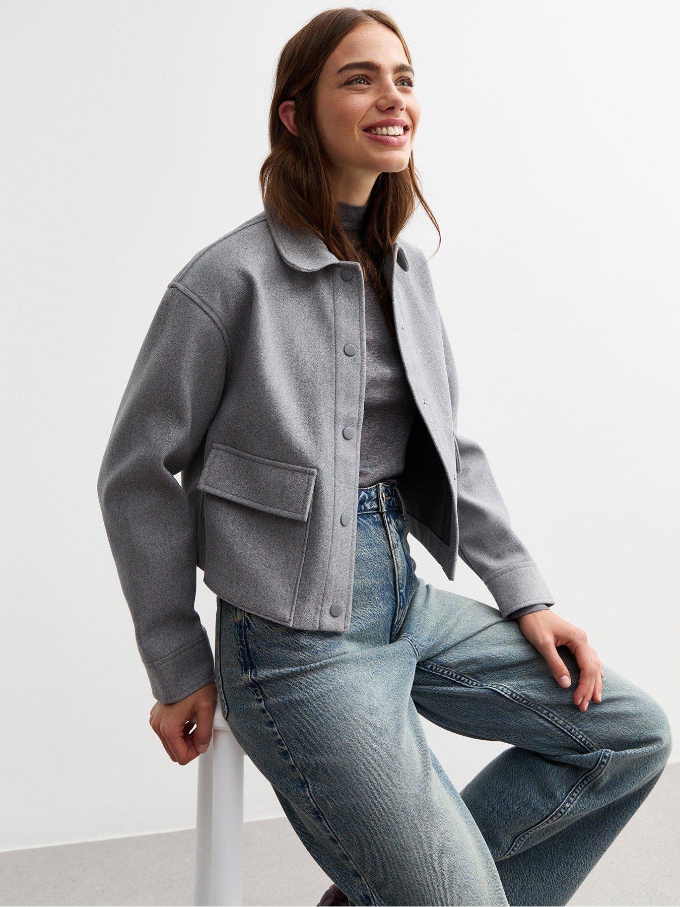 New Look Cropped Shacket - Grey | Very