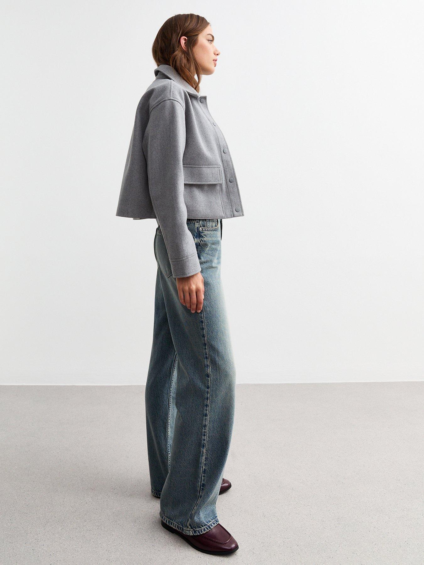 New Look Cropped Shacket - Grey | Very