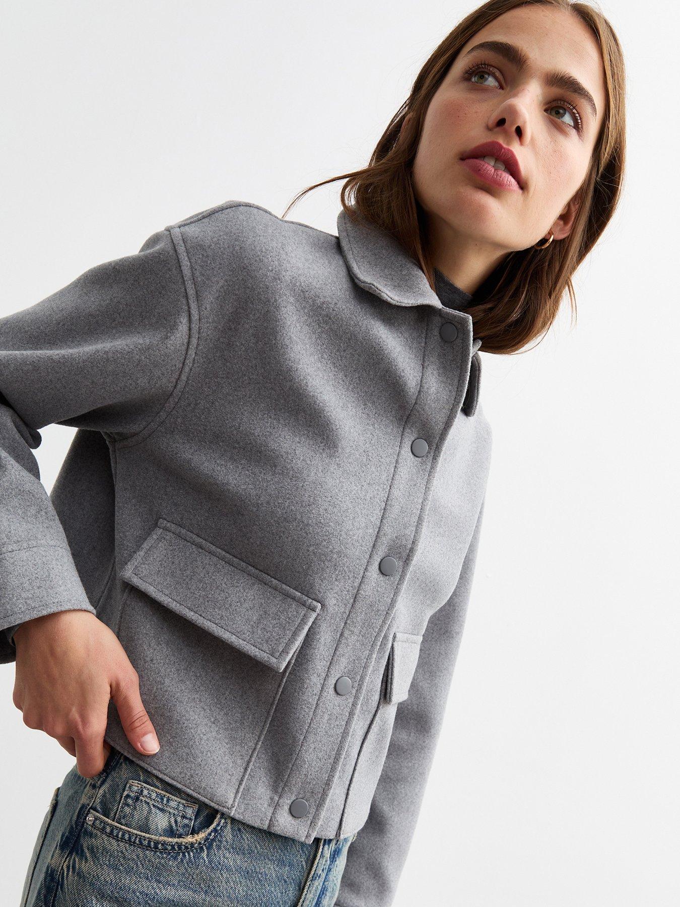 New Look Cropped Shacket - Grey | Very