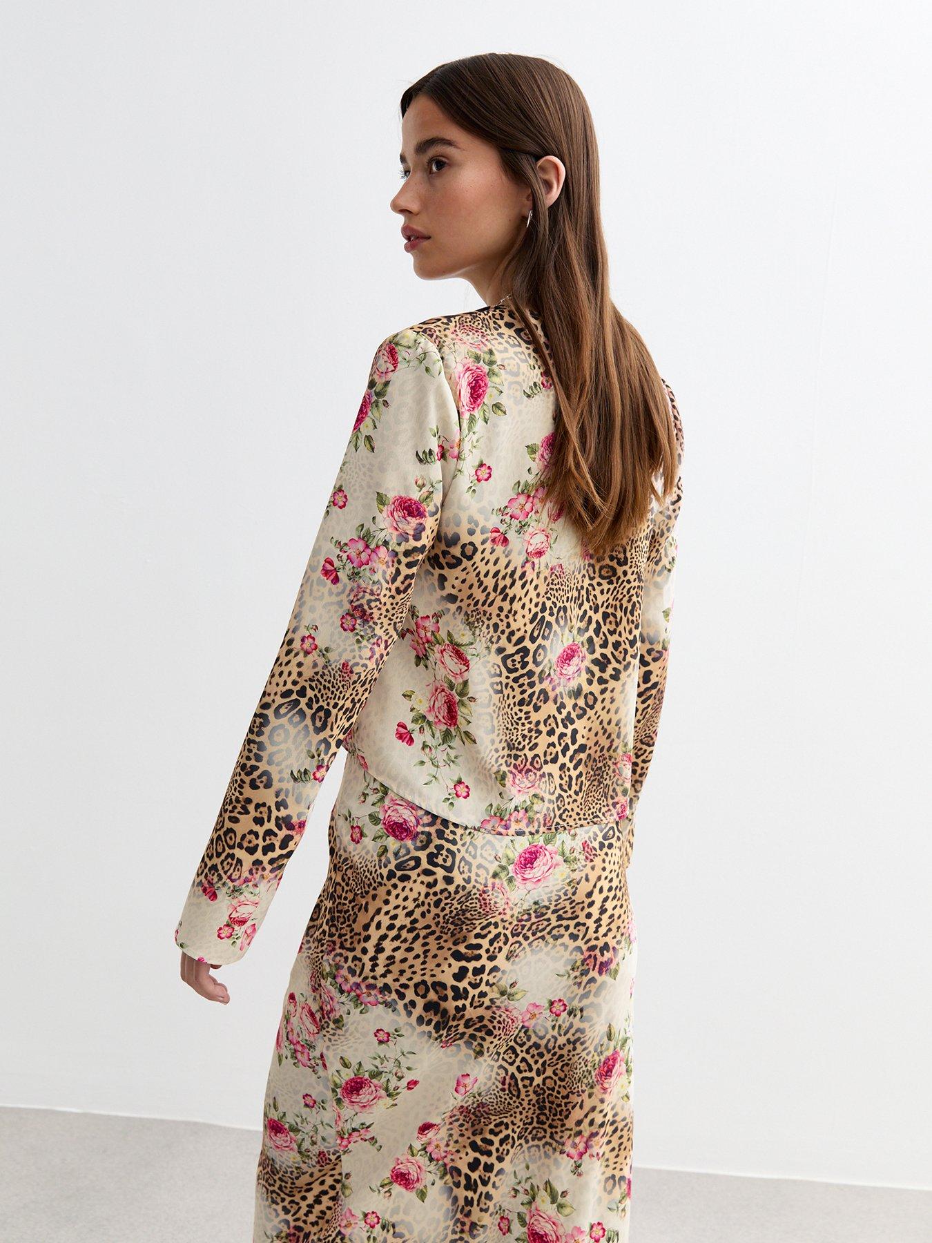 New Look Rose Leopard Tie Front Top - Print | Very