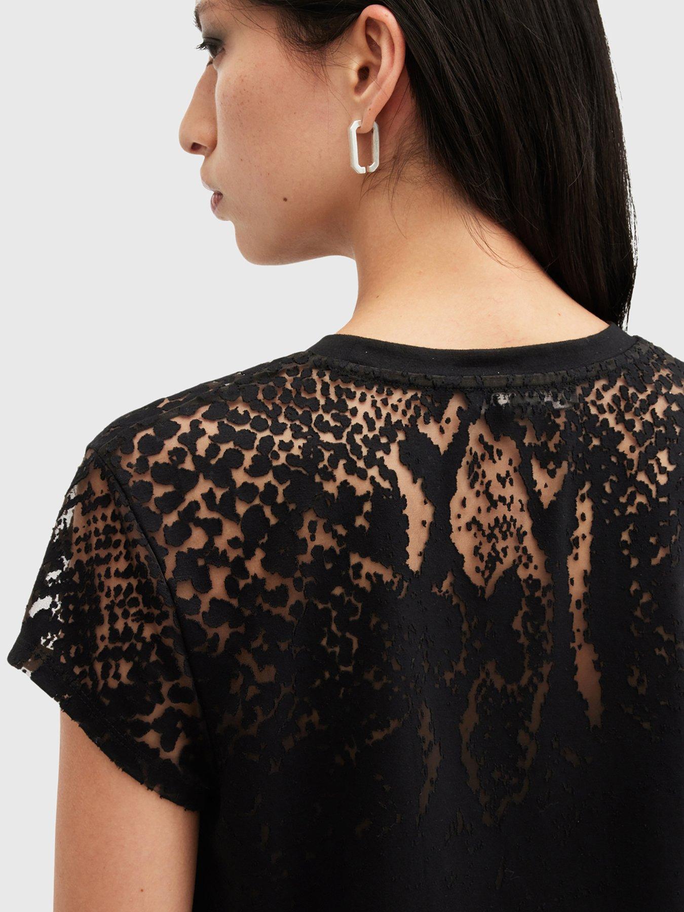 AllSaints Anna Snake Tee - Black | Very.co.uk