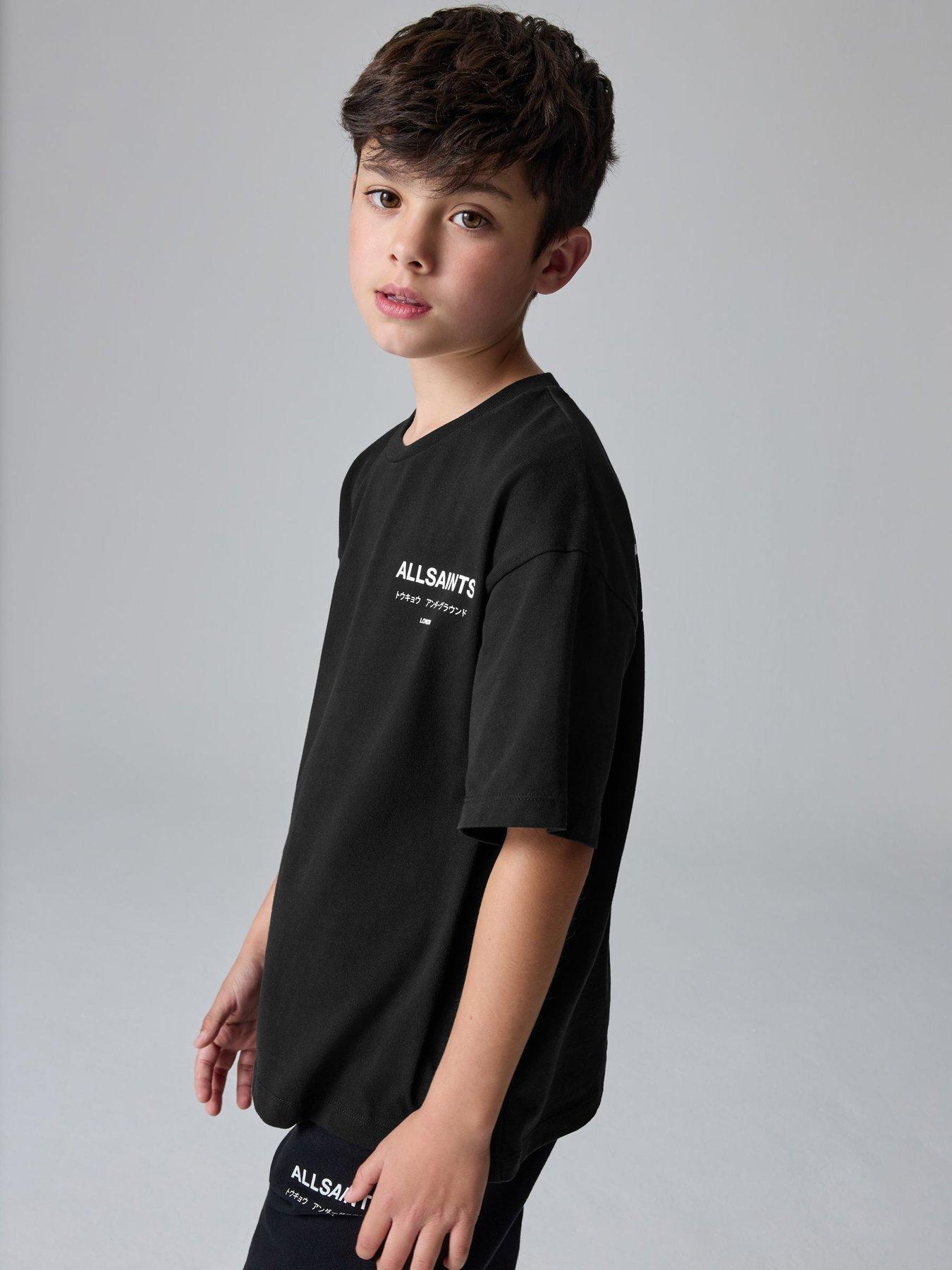 smALLSAINTS Boys Underground Back Print Logo Tee - Grey | Very