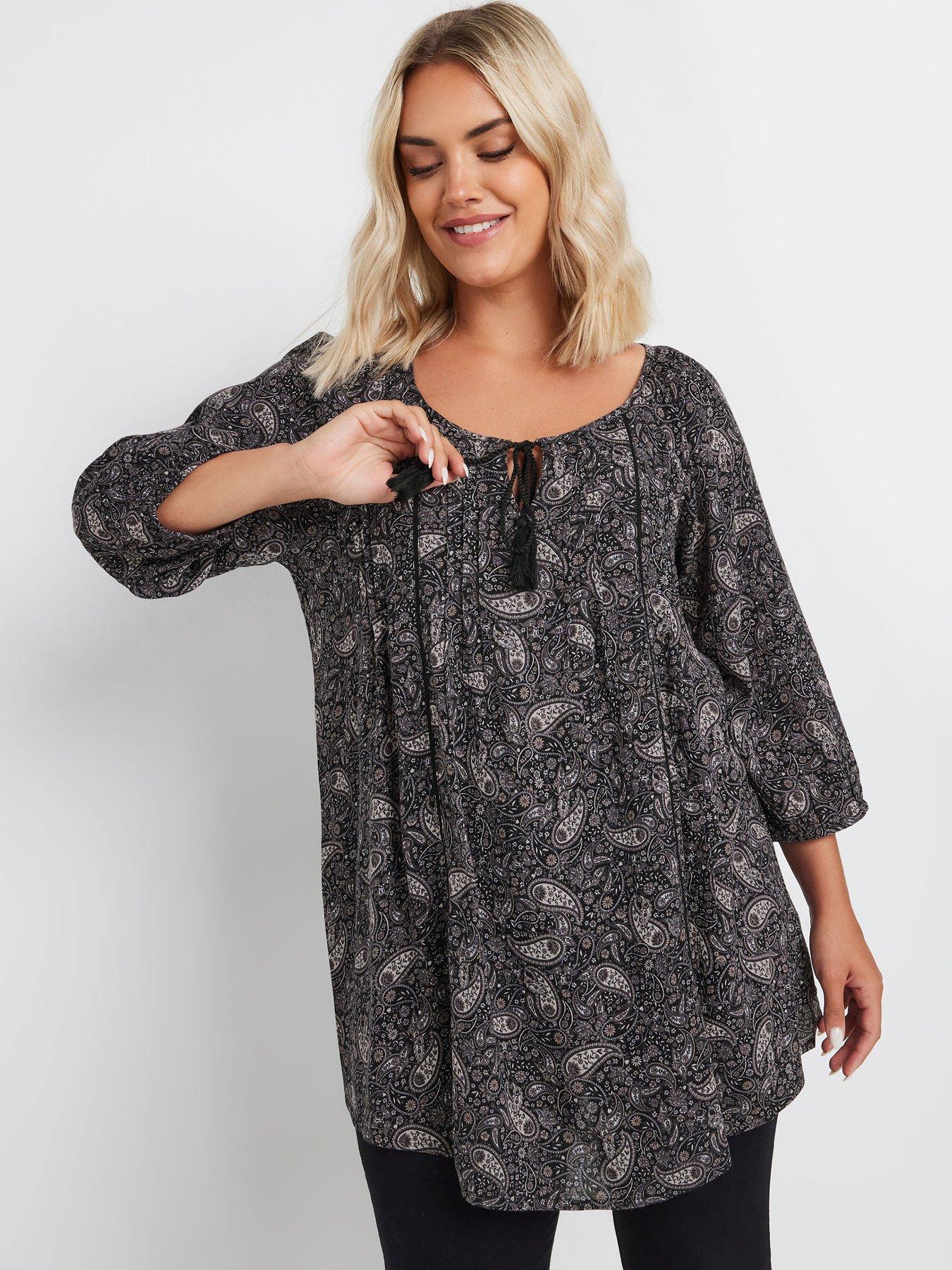 Yours Curve Gypsy Top - Black | Very