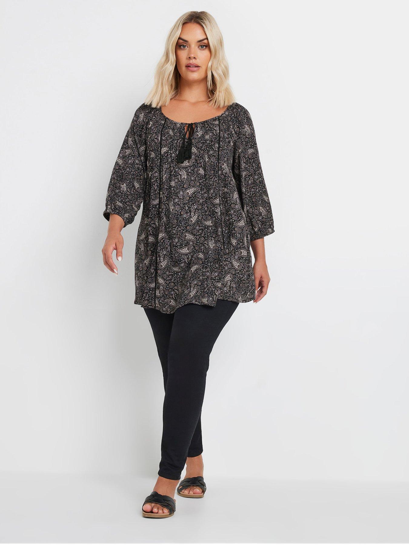 Yours Curve Gypsy Top - Black | Very
