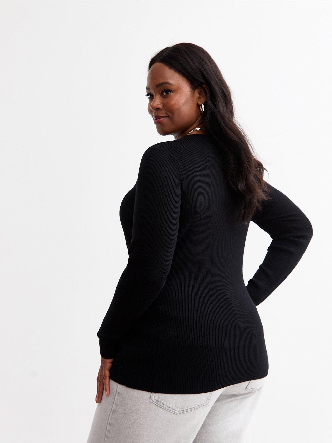New Look Curves Crew Neck Jumper - Black | Very