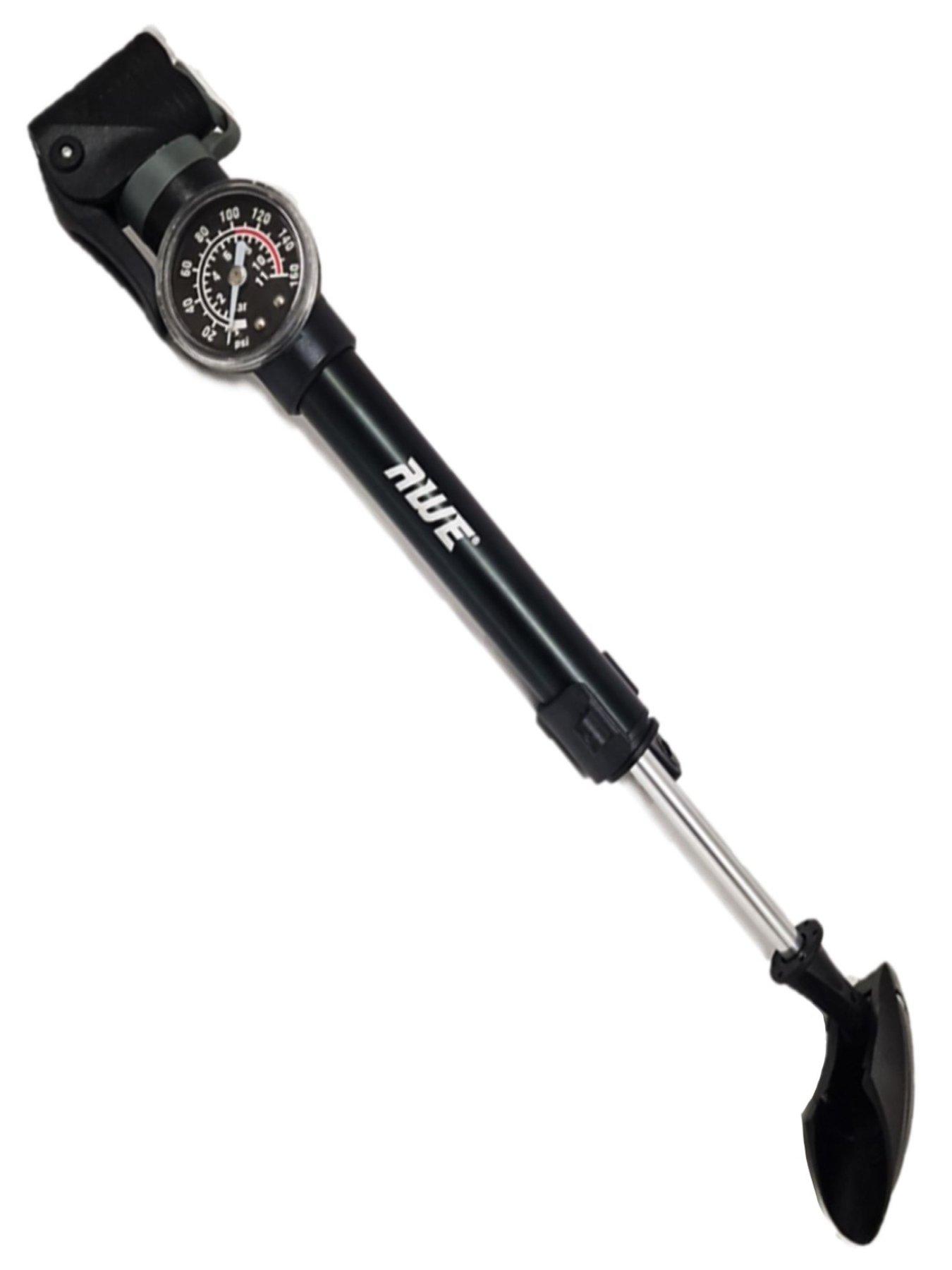 AWE AweForce 100 PSI Alloy Mini Bicycle Pump, Fixed Head SV/PV with ...