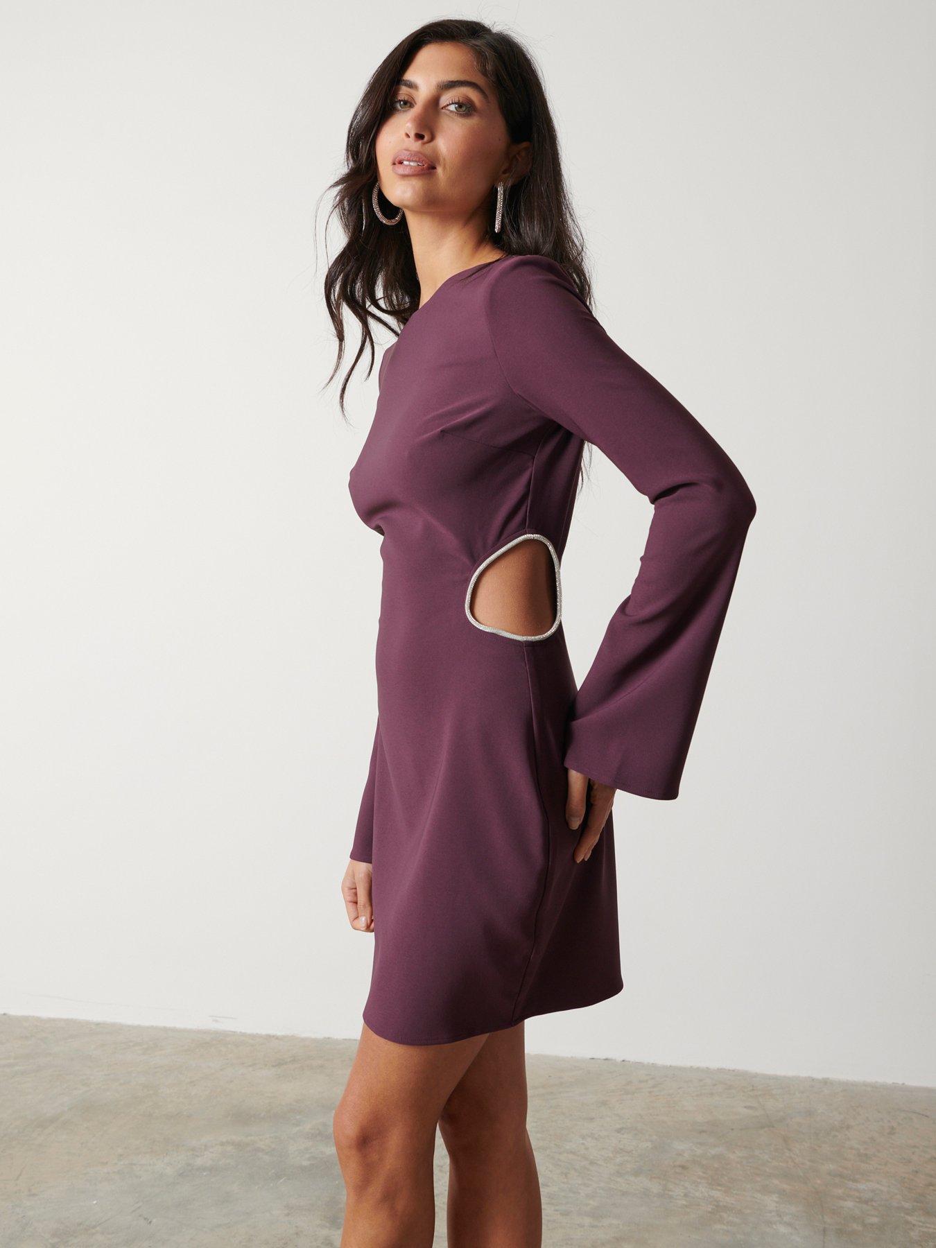 Pretty Lavish Reina Mini Dress - Wine - Red | Very