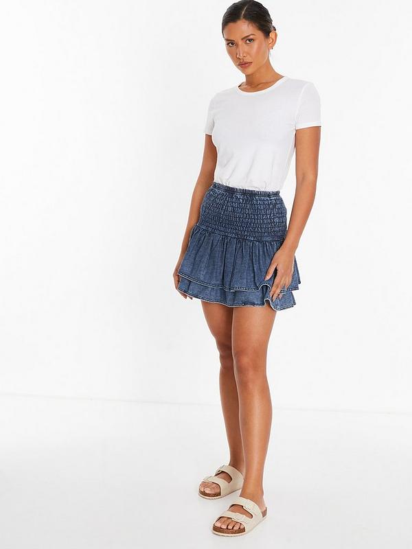 Quiz Blue Denim Frill Mini Skirt | Very.co.uk Quiz Blue Denim Frill Mini Skirt | Very.co.uk