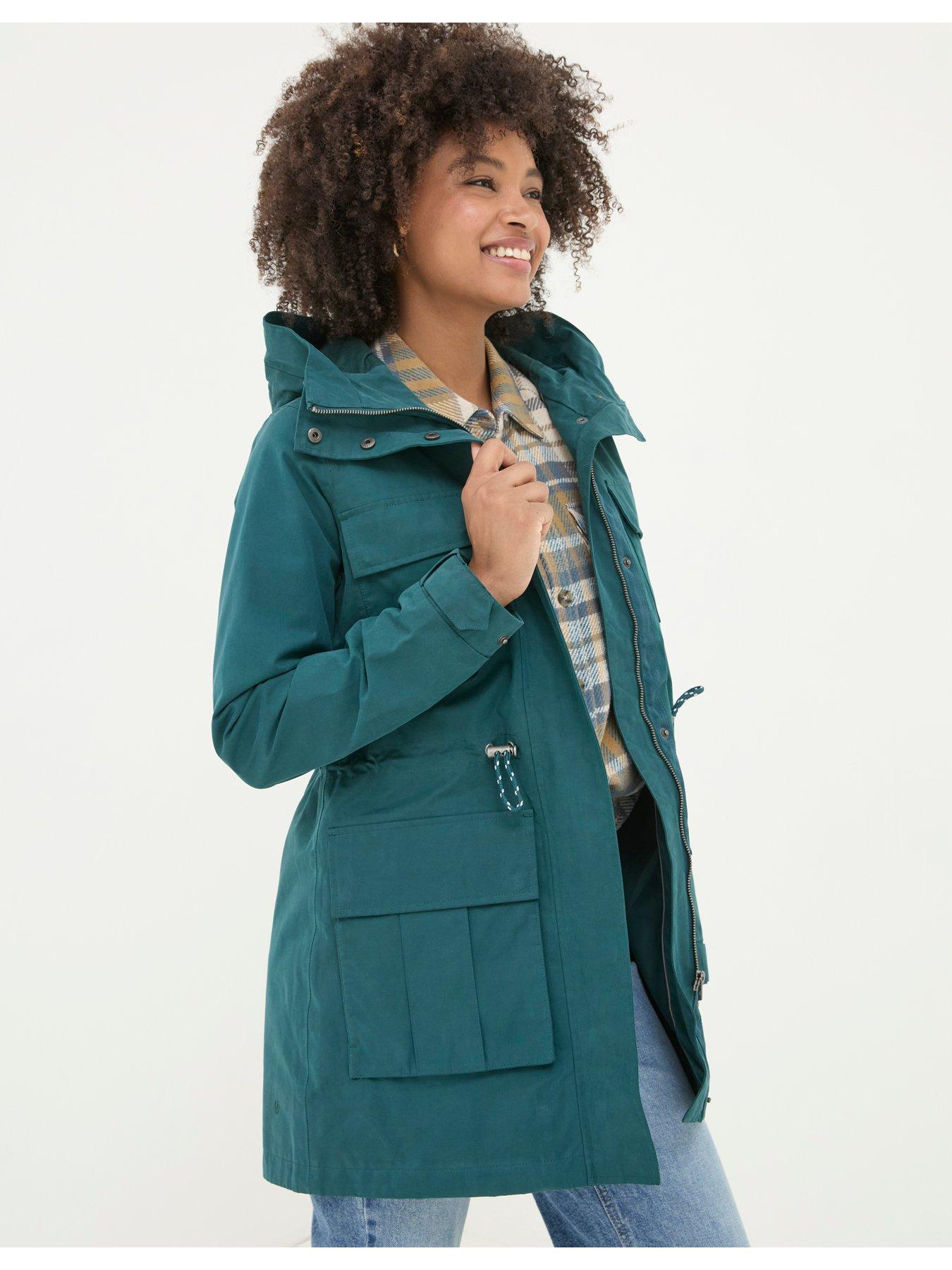 FatFace Tiegan Waterproof Coat - Green | Very