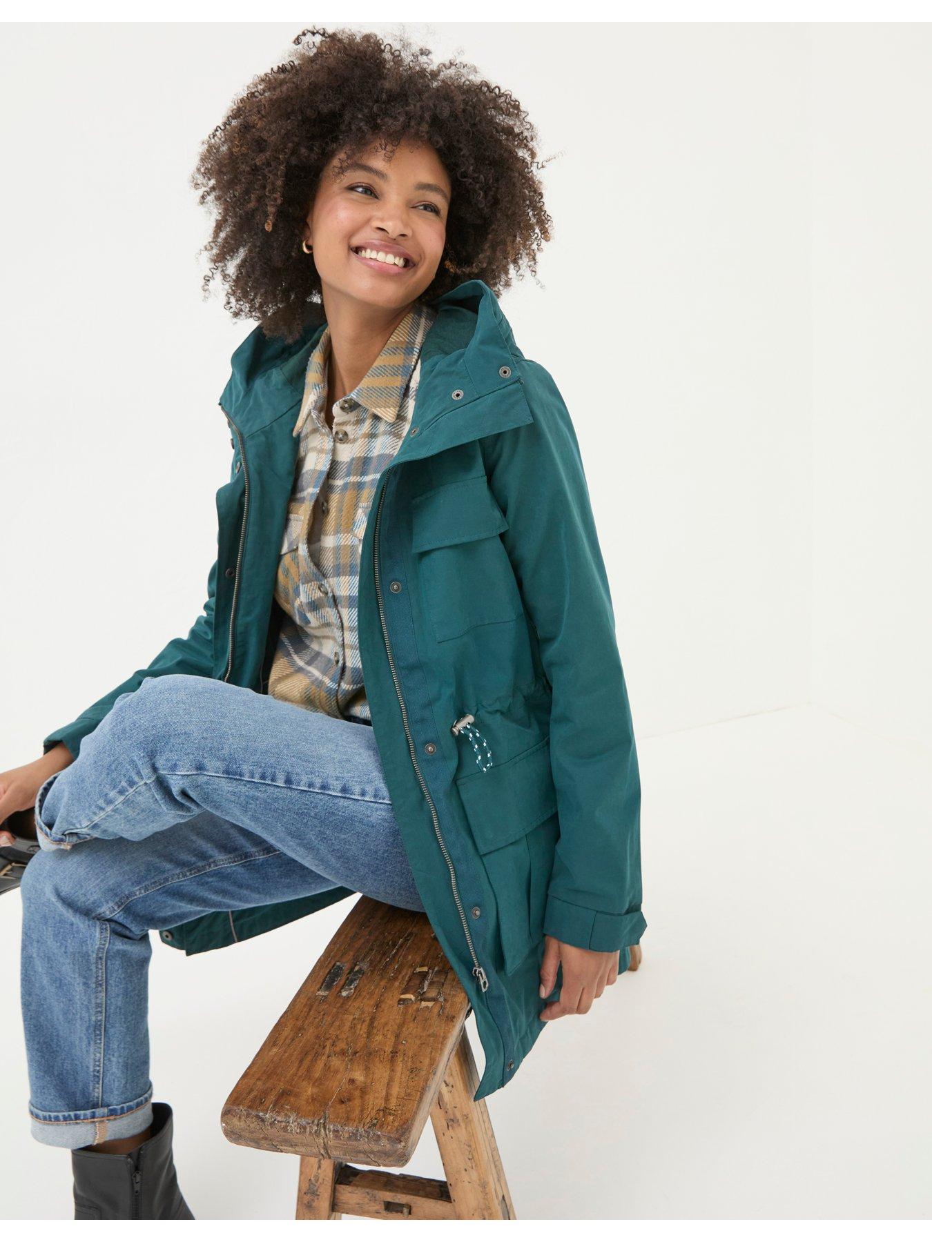 FatFace Tiegan Waterproof Coat - Green | Very