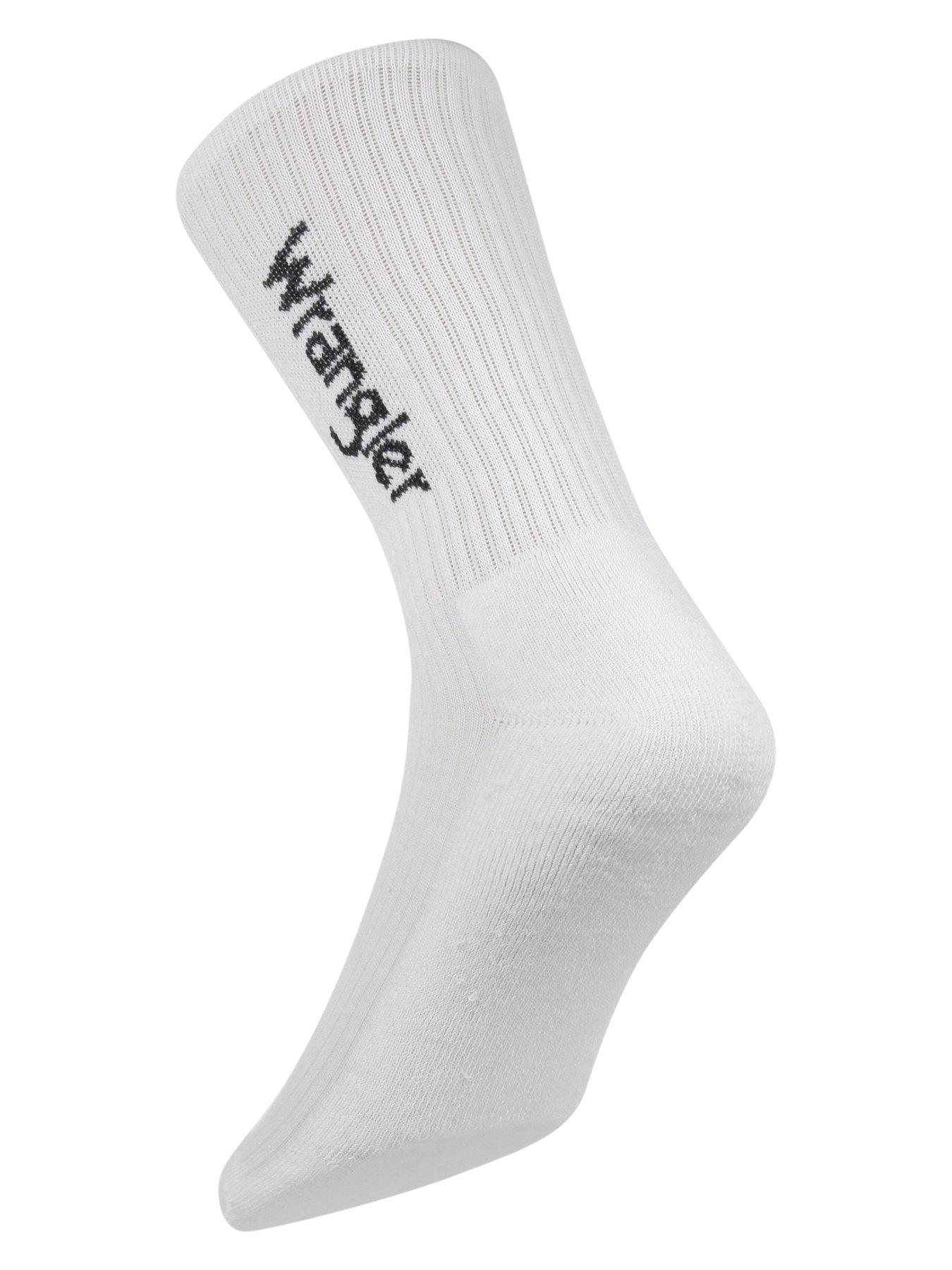 Wrangler 3-Pack Logo Sport Crew Socks - White | Very