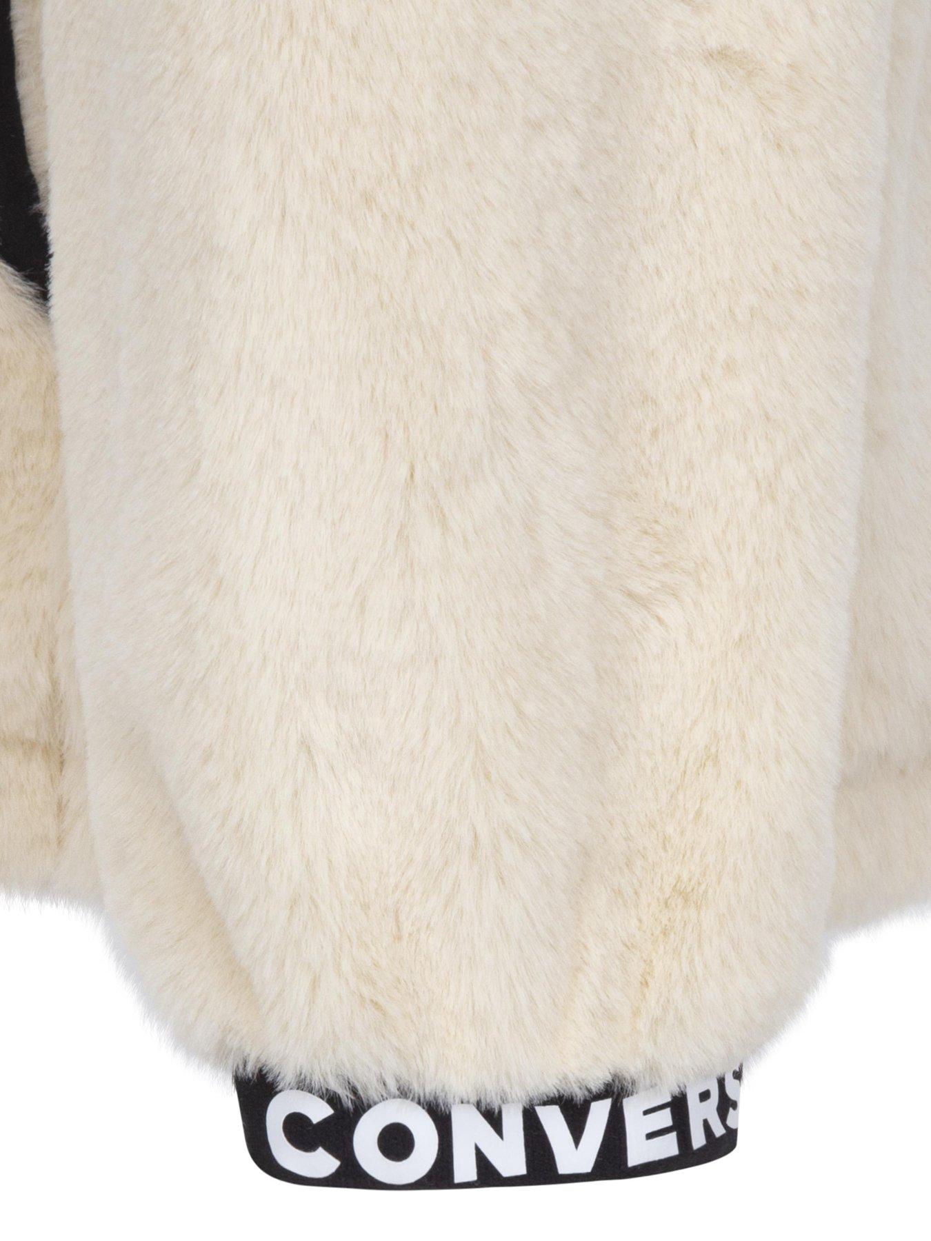 Converse Younger Girls Faux Fur Jacket - Off White | Very