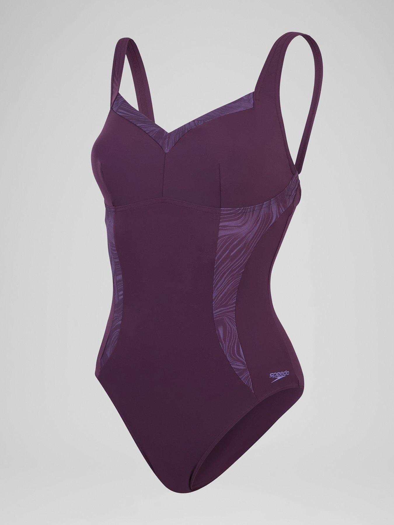 Speedo Womens Shaping Printed Lunaelustre 1 Piece - Purple | Very