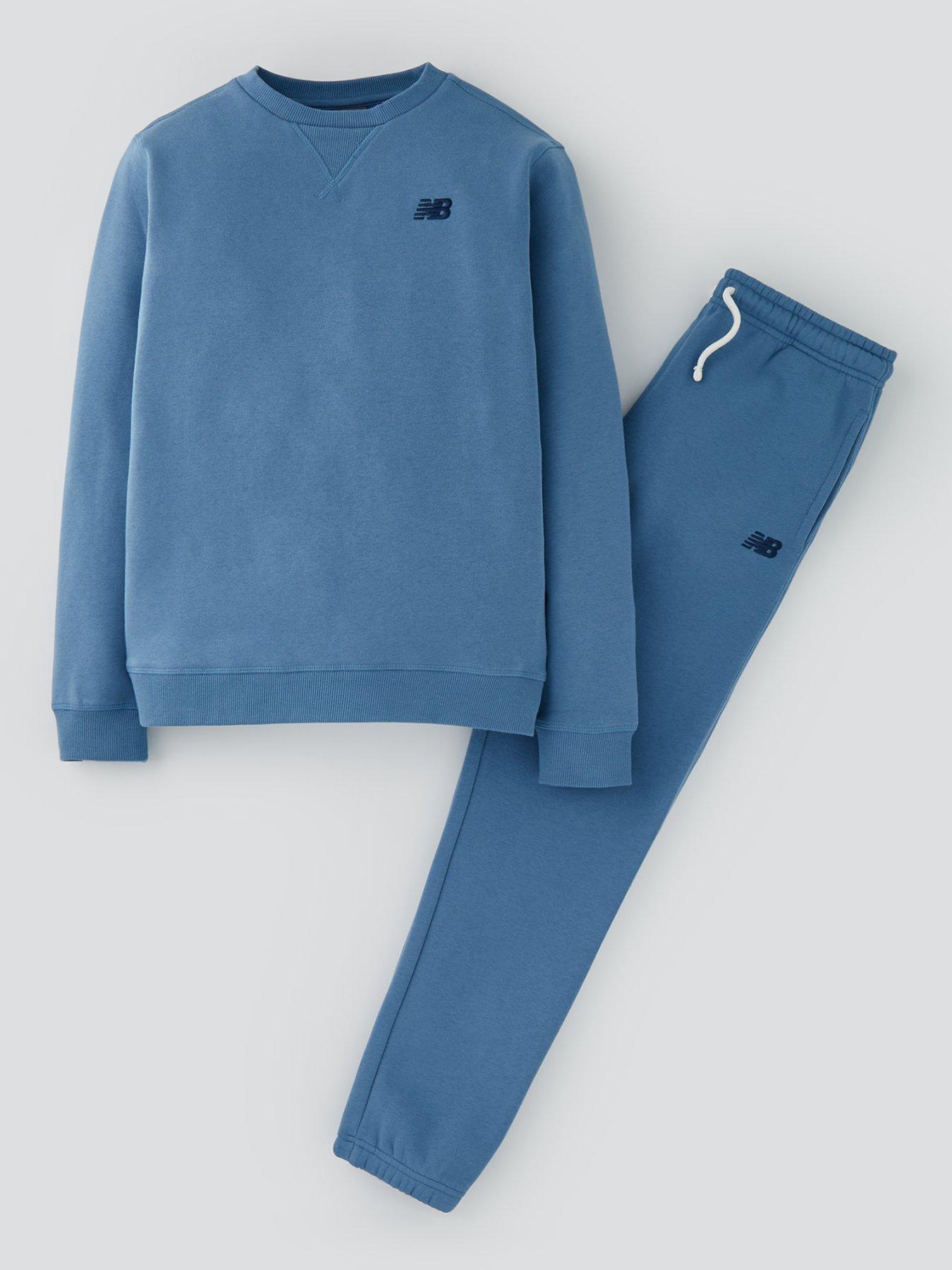 New Balance Kids Small Logo Crew Jog Set - Blue | Very