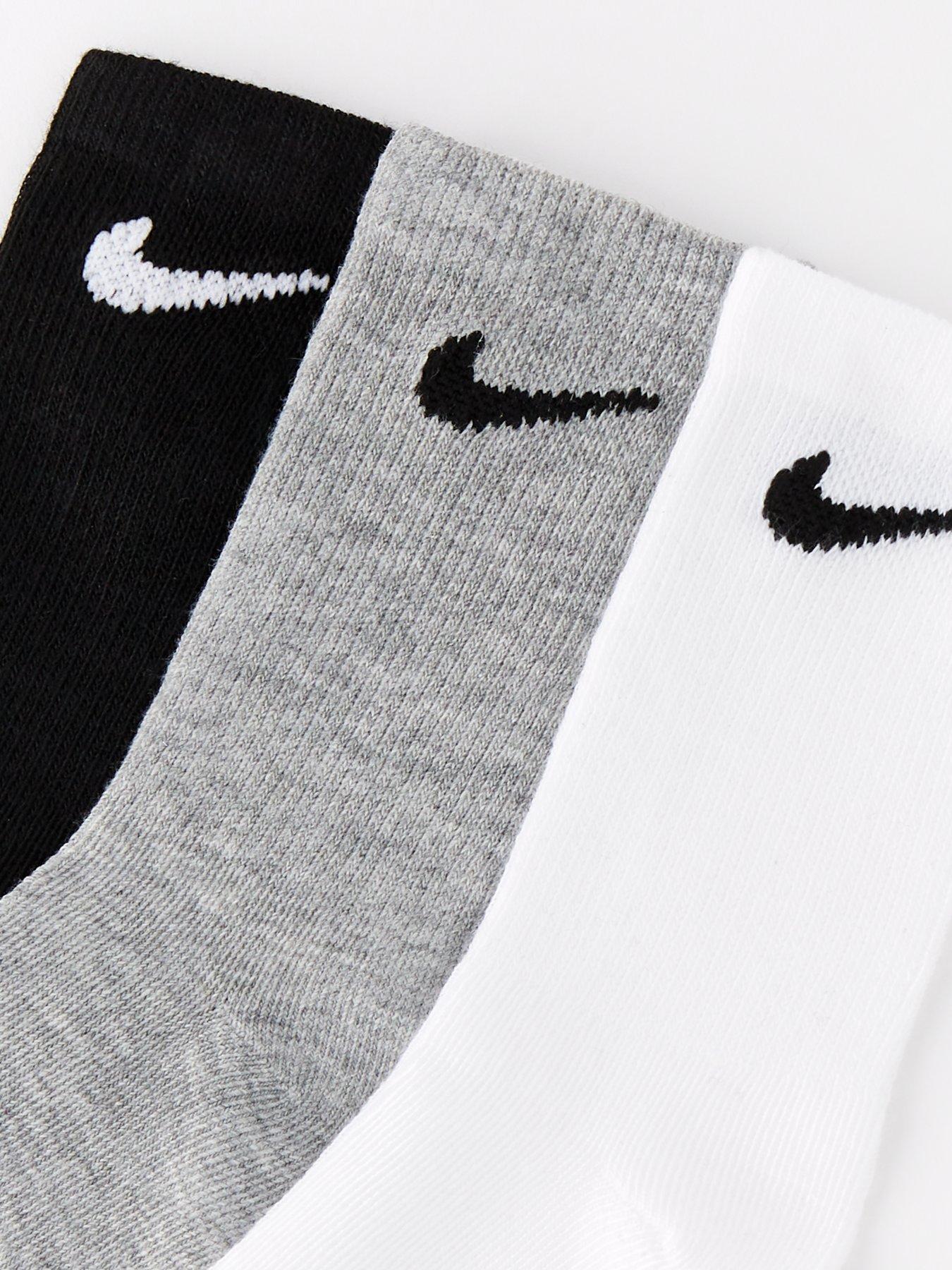 Nike Younger Boys Basic Crew 6 Pack Socks - White/Grey | Very