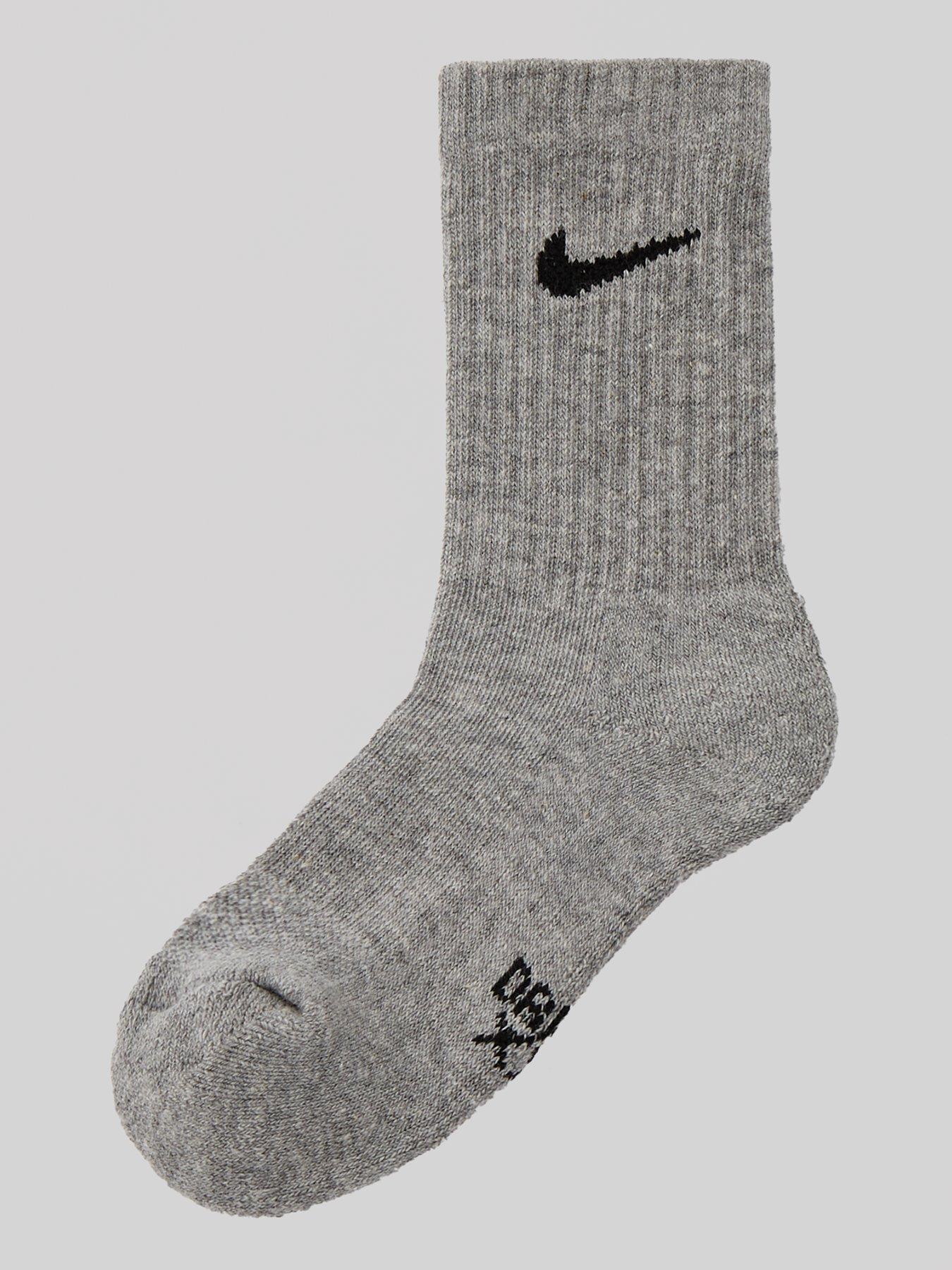 Nike Younger Unisex Dri-fit Performance Basic Crew Socks - Grey/black ...