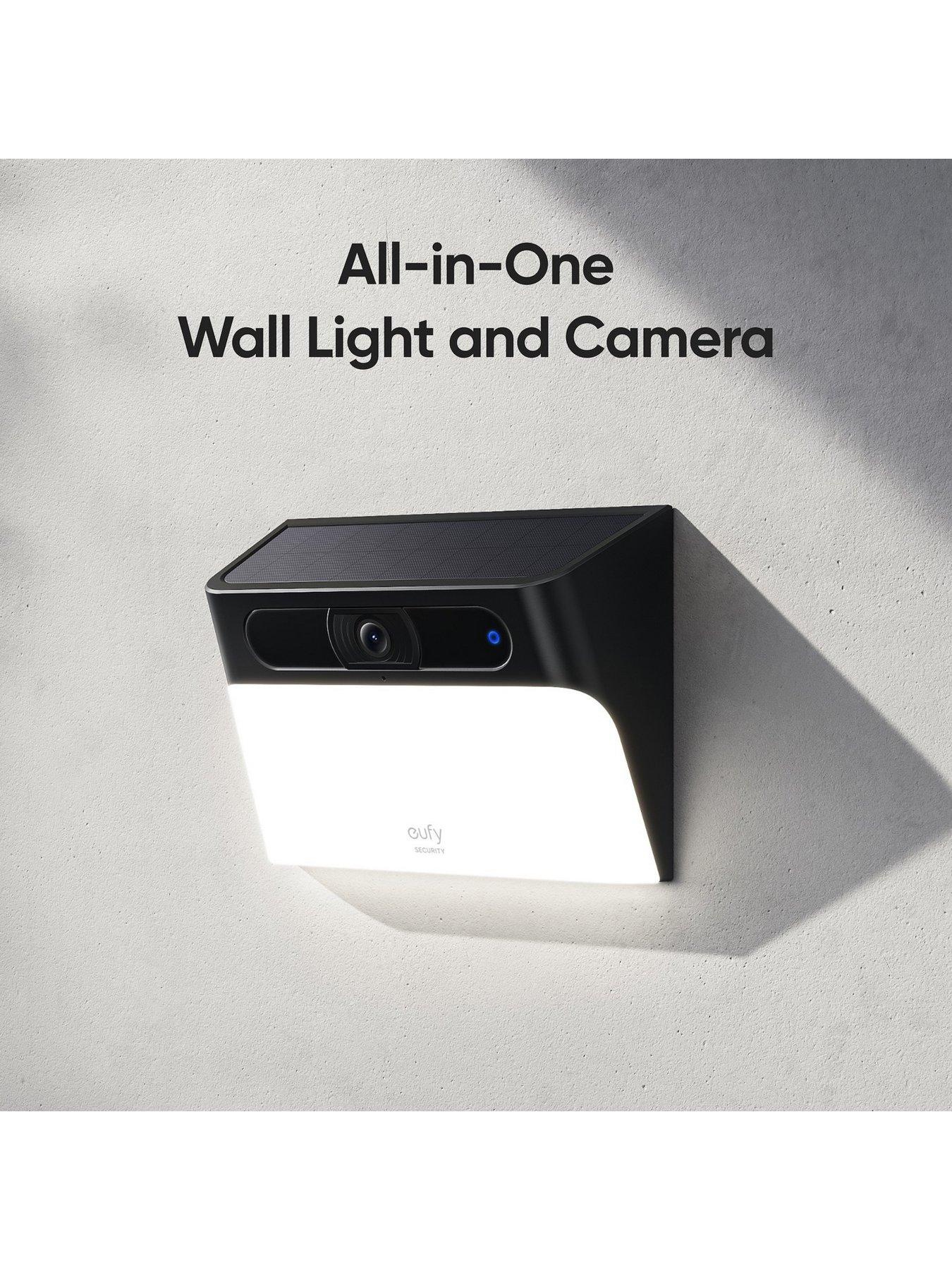 Eufy Solar Wall Light Cam 2K with No Monthly Fee, Solar Panel, Colour ...
