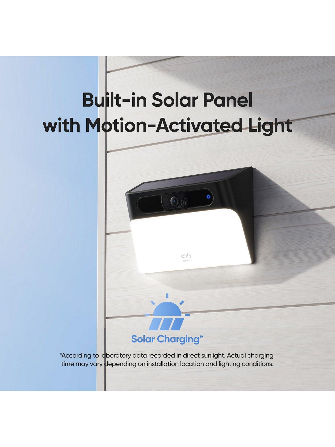 Eufy Solar Wall Light Cam 2K with No Monthly Fee, Solar Panel, Colour ...