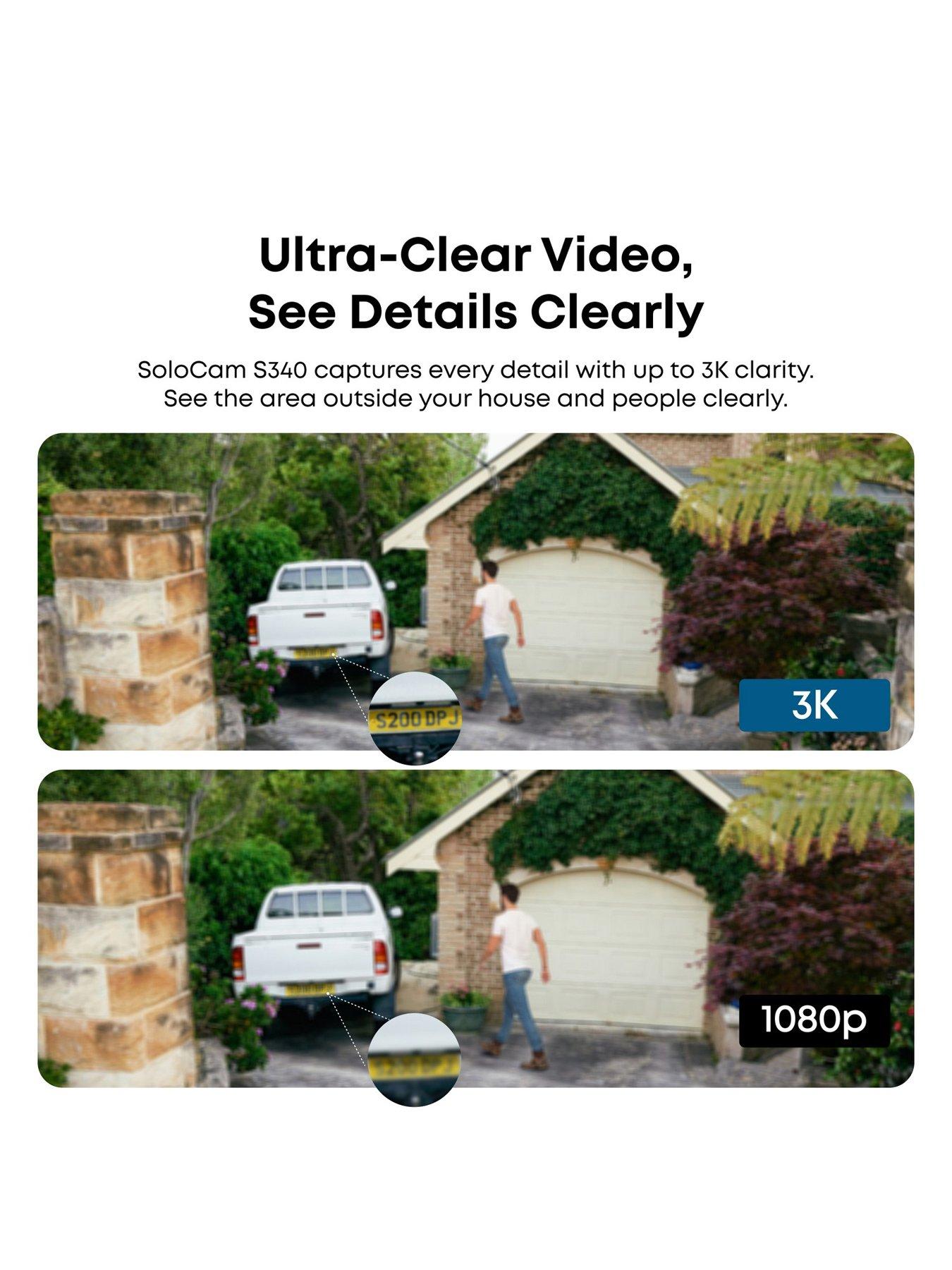Eufy SoloCam S340, 3K, Dual Lens, No Monthly Fee, Solar Panel, 360 ...