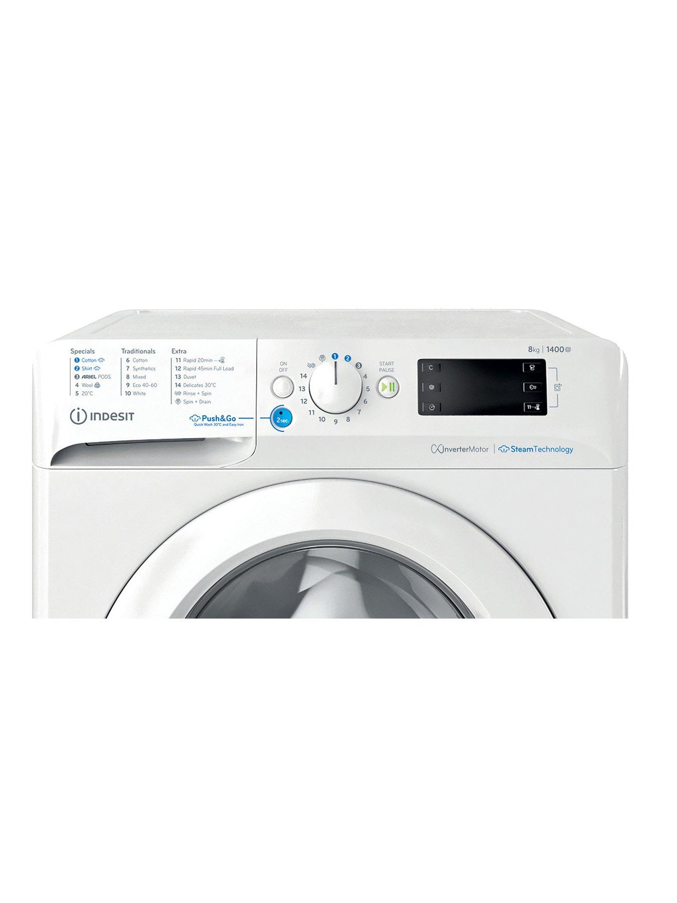 Indesit Innex Steam Push&Go BWE81496XWVUK 8kg Load, 1400 Spin Washing ...
