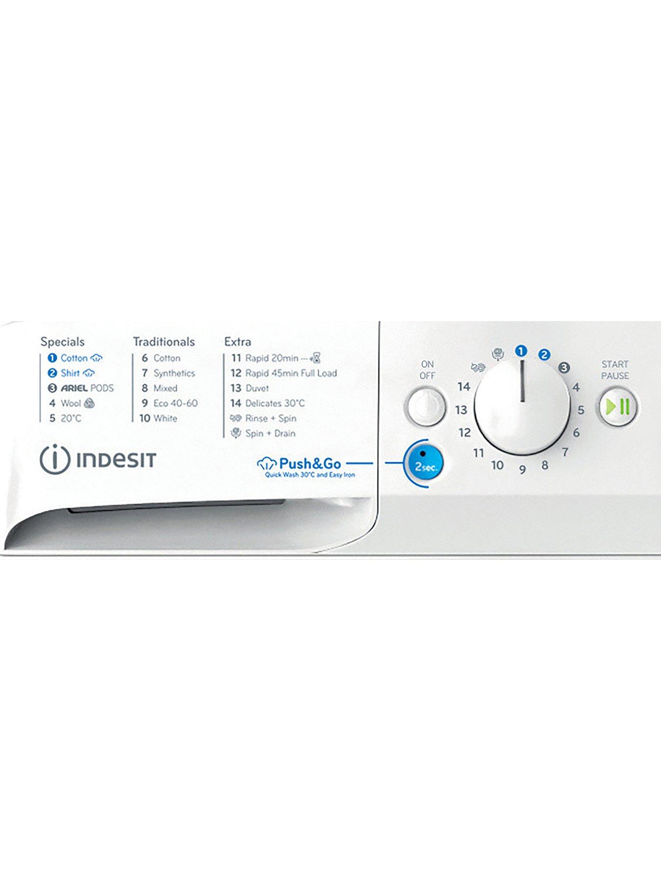 Indesit Innex Steam Push&Go BWE81496XWVUK 8kg Load, 1400 Spin Washing ...